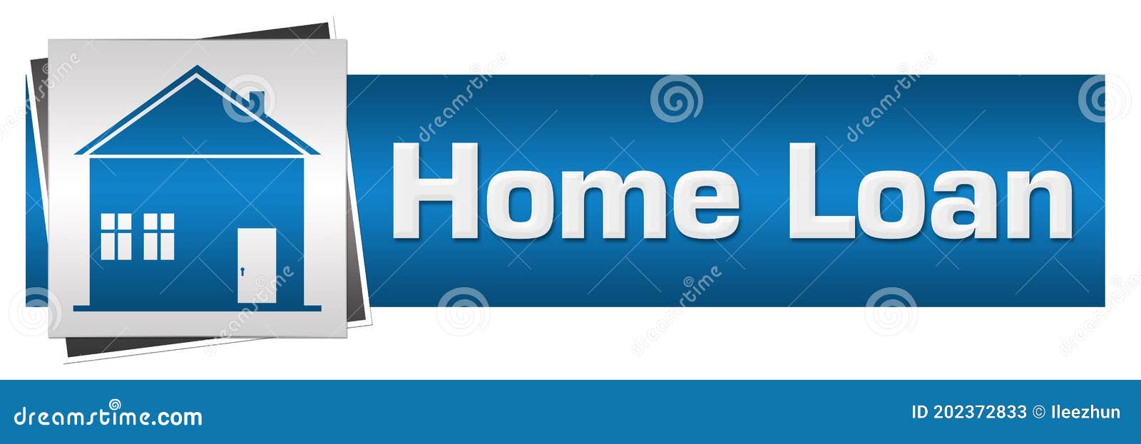 Home Loan Blue Grey Horizontal Stock Illustration - Illustration of ...