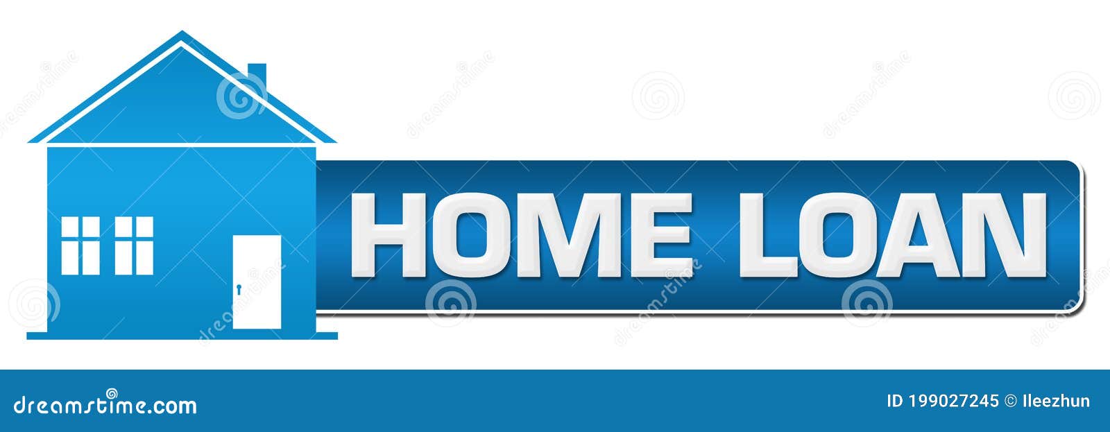 Home Loan Blue Horizontal stock illustration. Illustration of estate ...