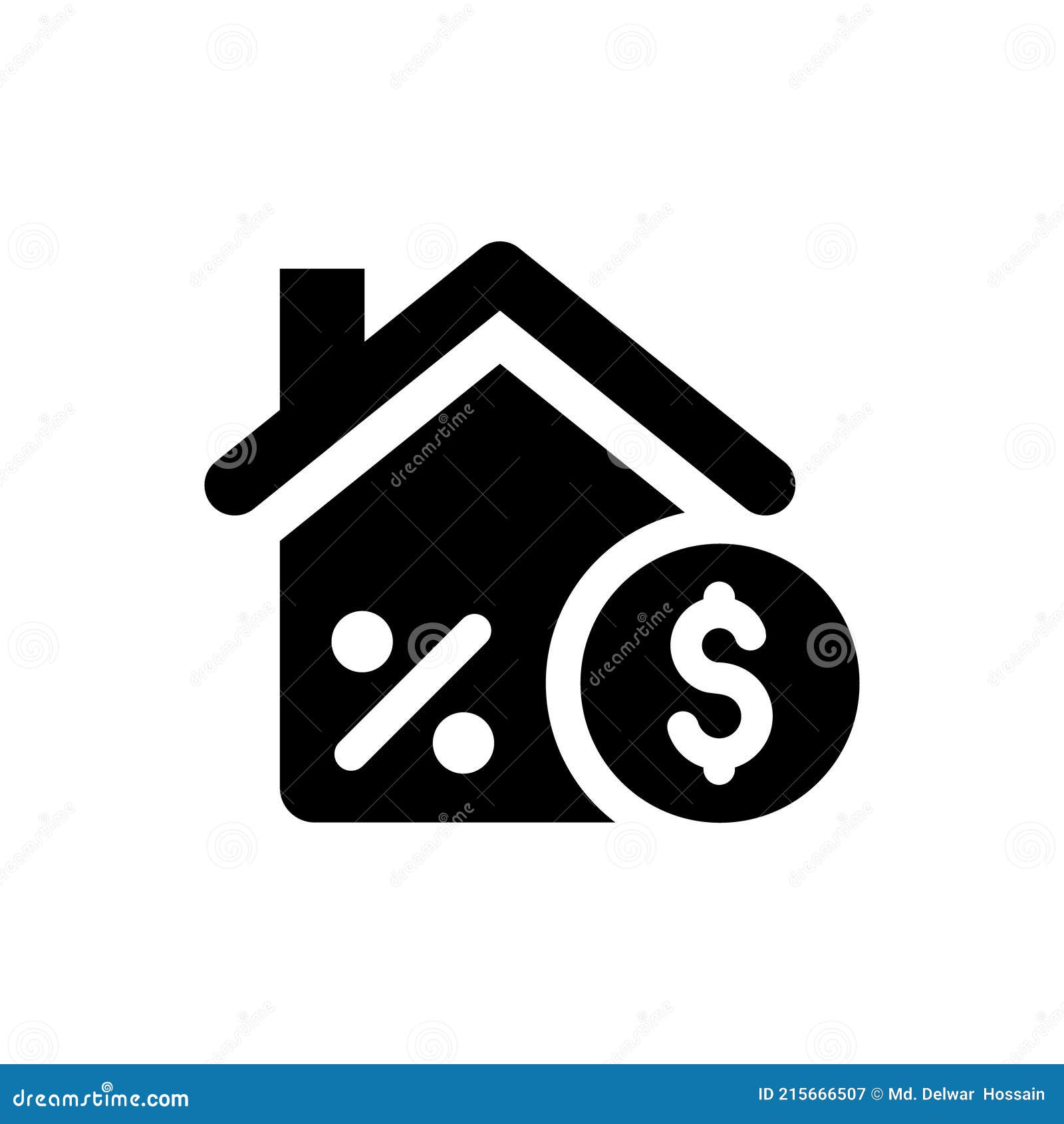 Home loan icon stock vector. Illustration of loan, symbol - 215666507