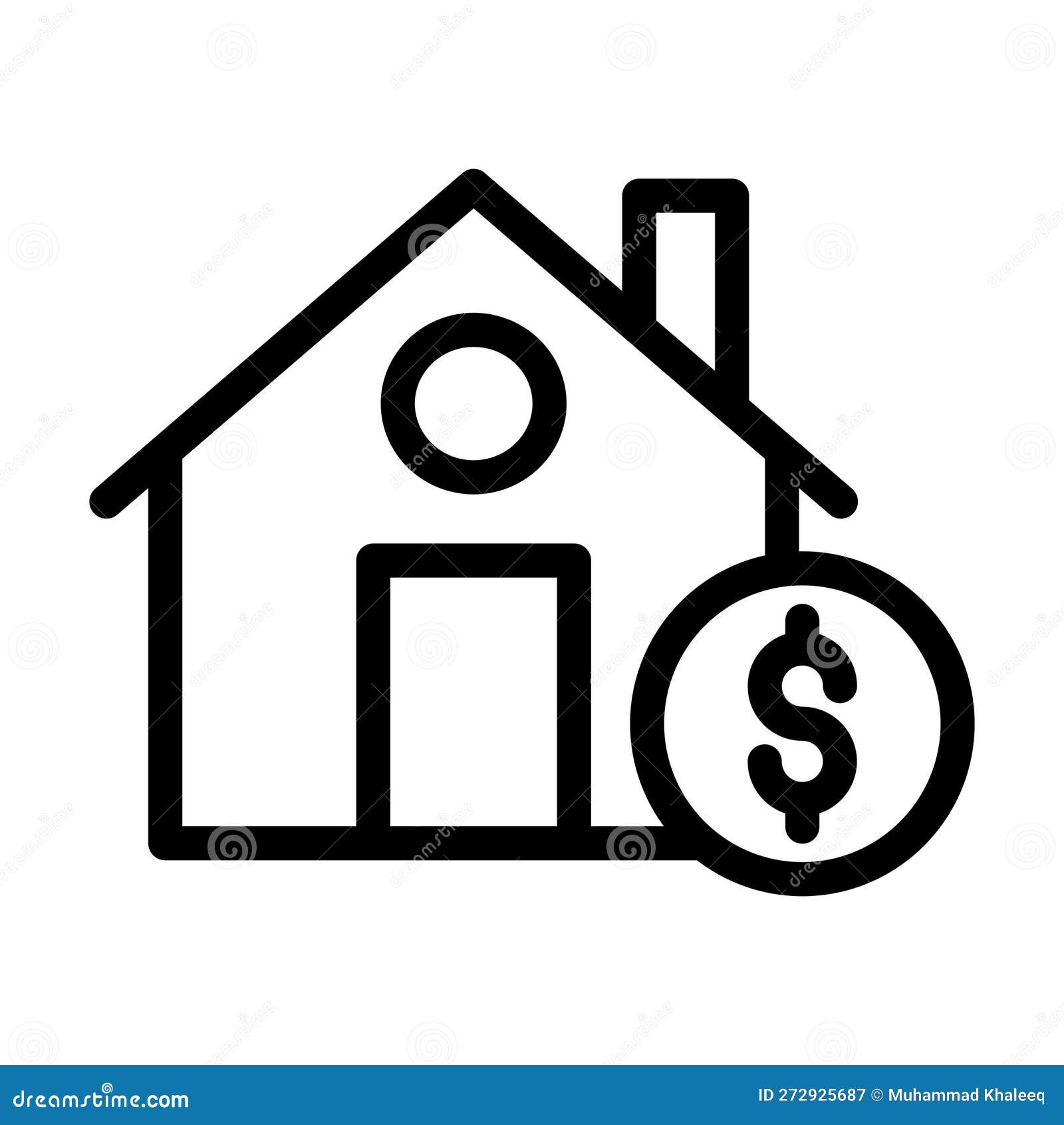 Home Loan Vector Thick Line Icon for Personal and Commercial Use Stock ...