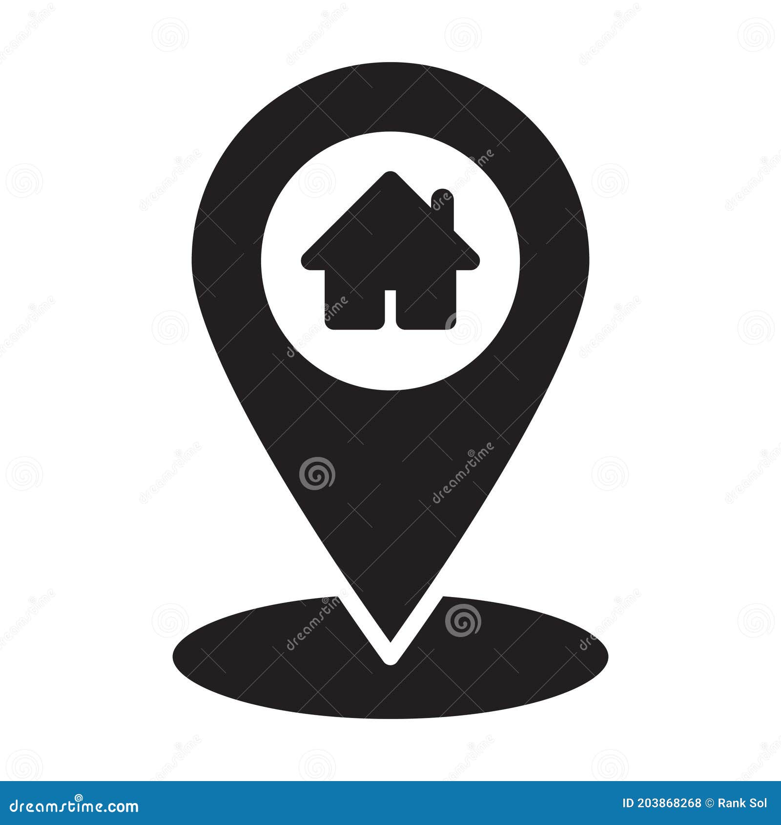 Home Location, Address, House, Pin Fully Editable Vector Icon Stock ...