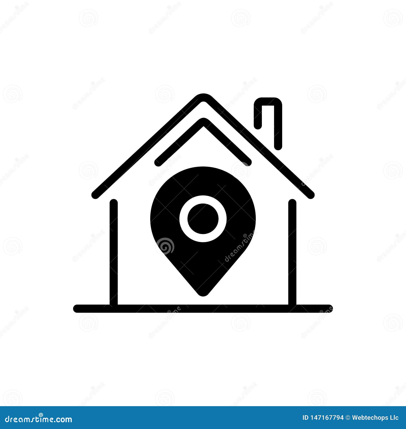 Black Solid Icon for Home Location, Local and Map Stock Vector ...