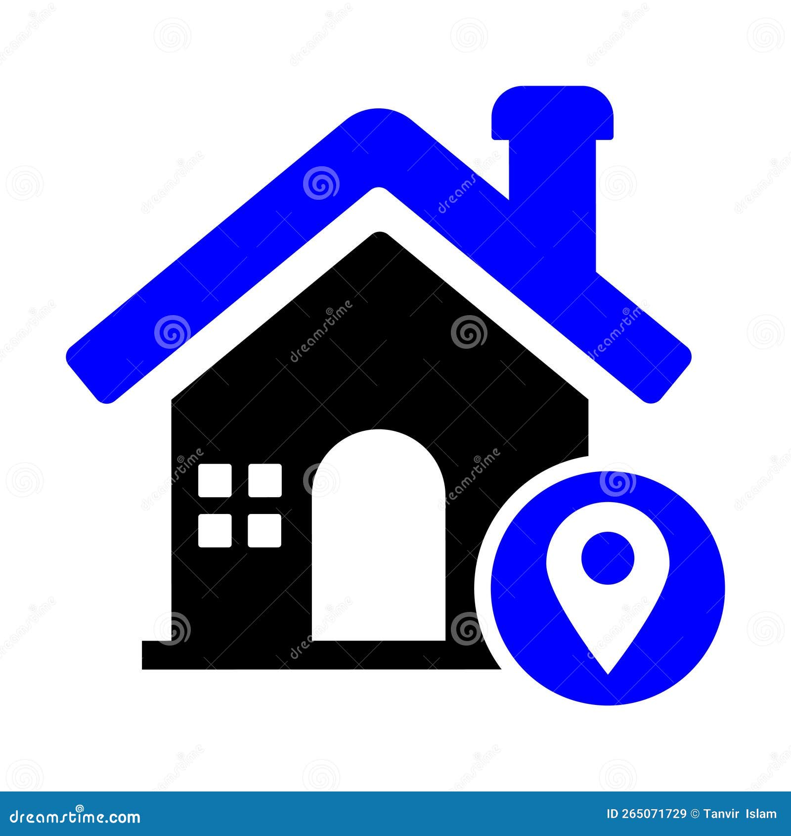 Home Location Icon in Flat Style Stock Vector - Illustration of address ...