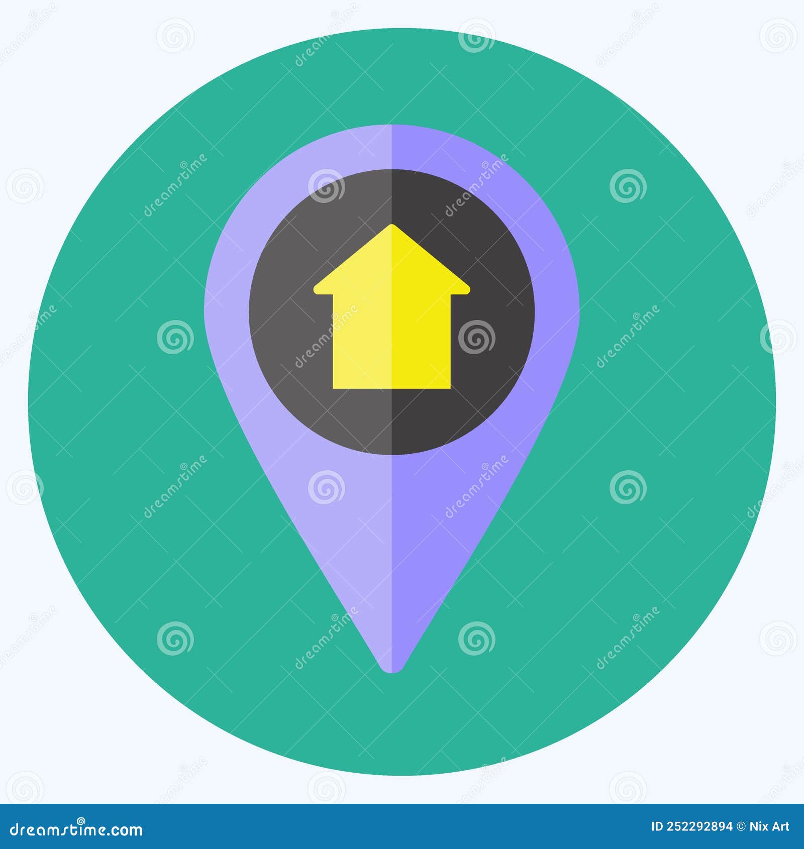 Home Location Icon in Trendy Flat Style Isolated on Soft Blue ...