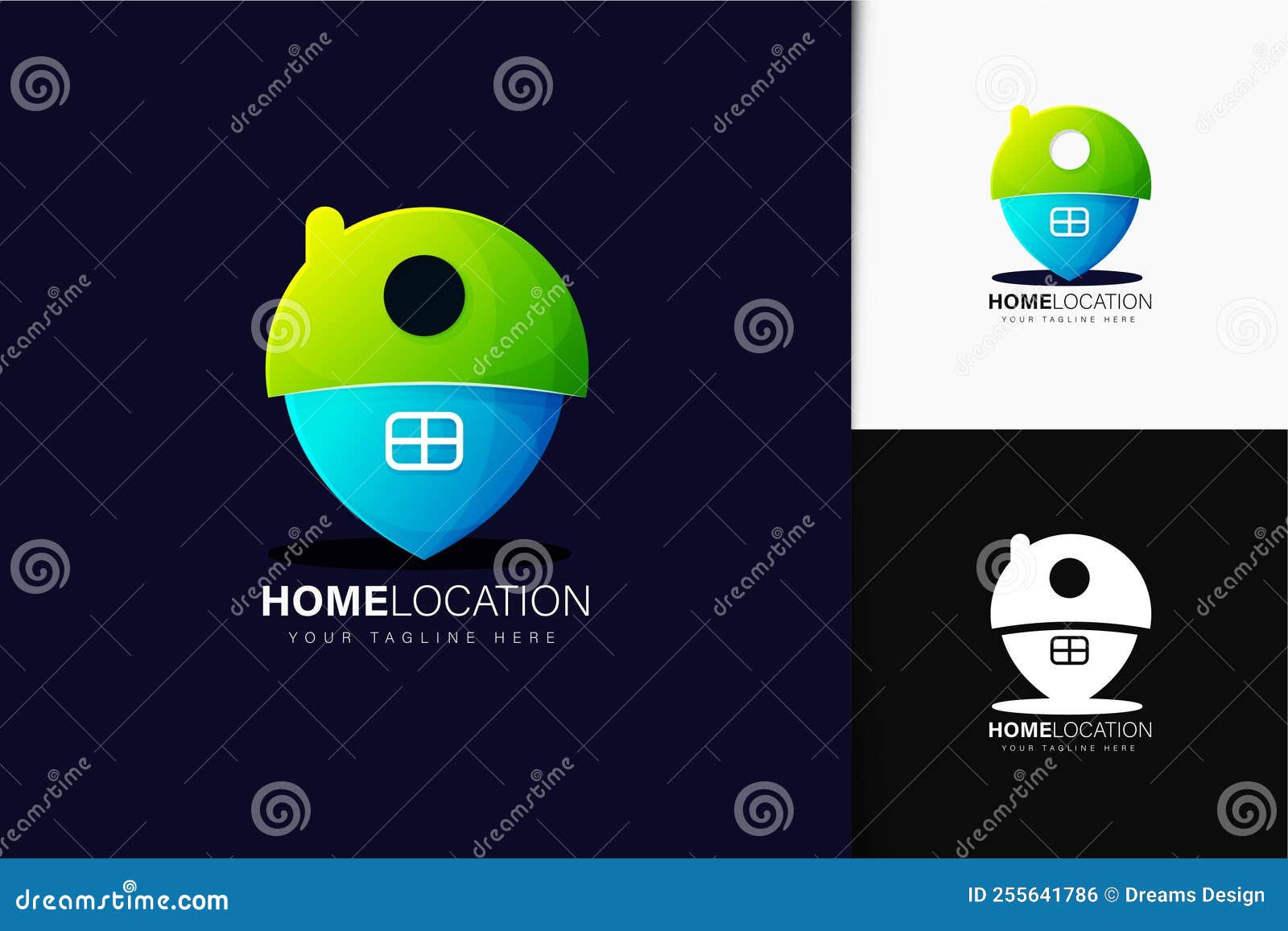 Home Location Logo Design with Gradient Stock Vector - Illustration of ...