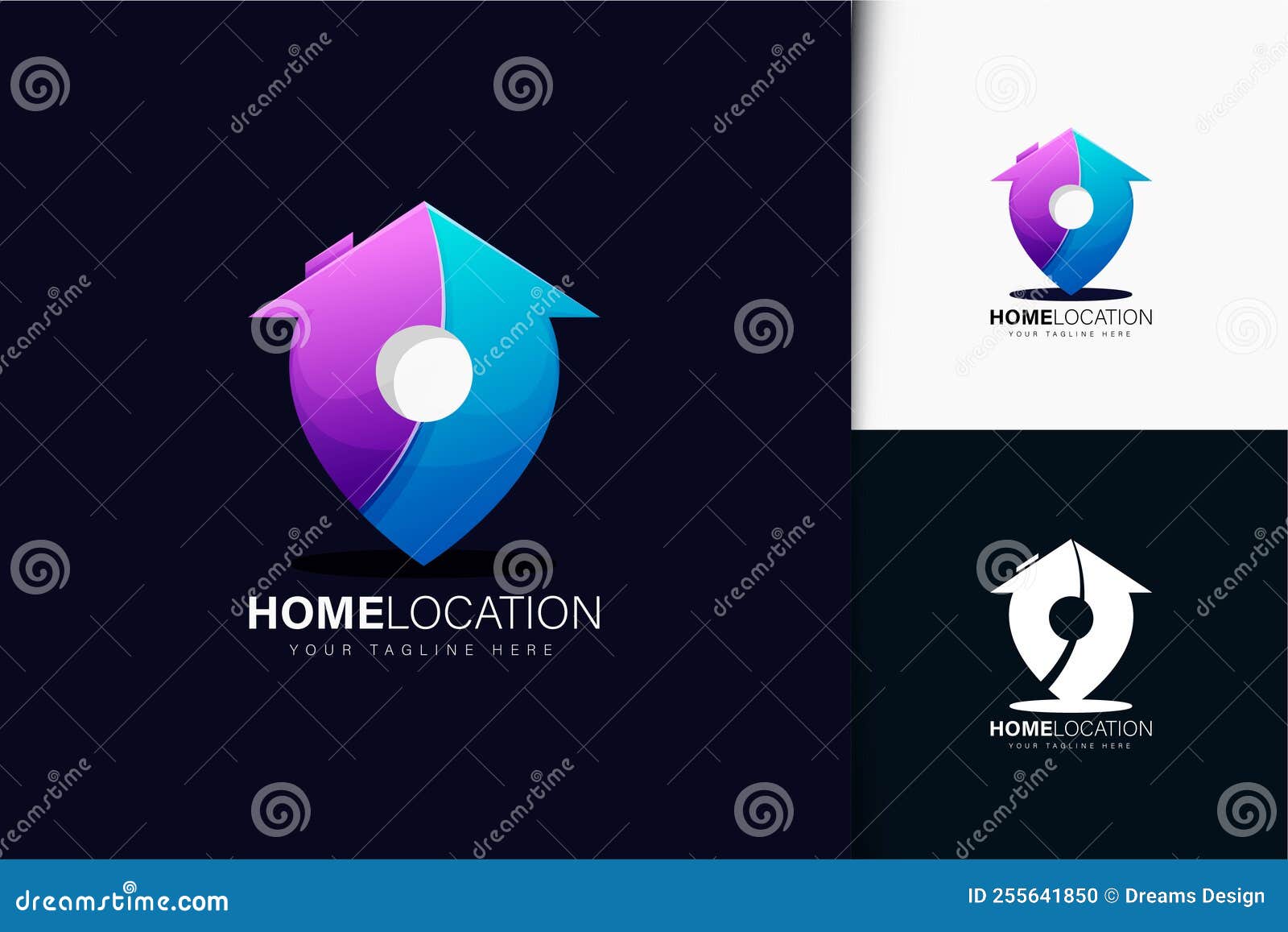 Home Location Logo Design with Gradient Stock Vector - Illustration of ...