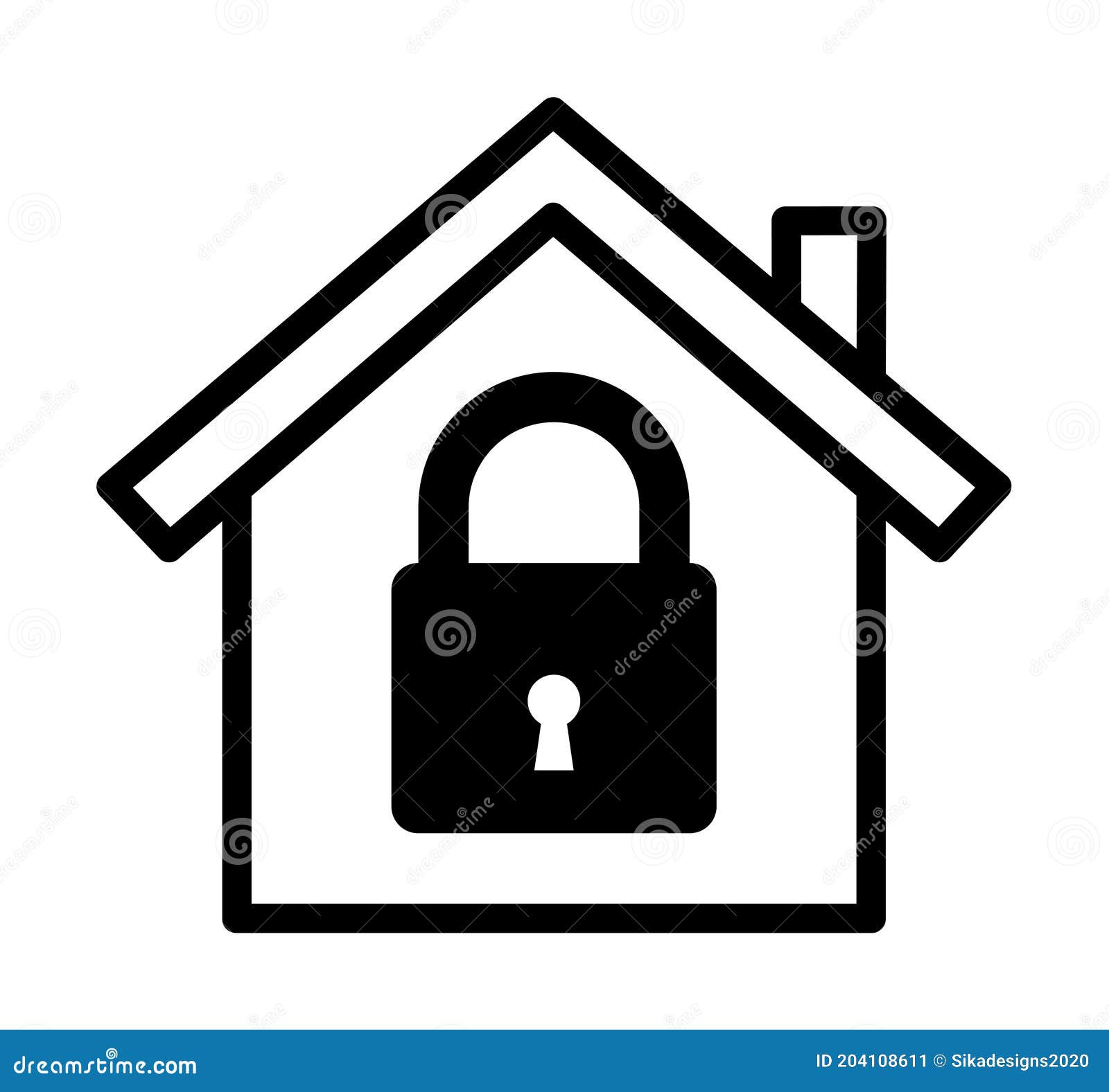 Home lock icon stock vector. Illustration of home, built - 204108611