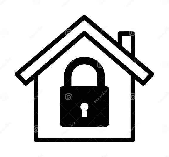 Home lock icon stock vector. Illustration of home, built - 204108611