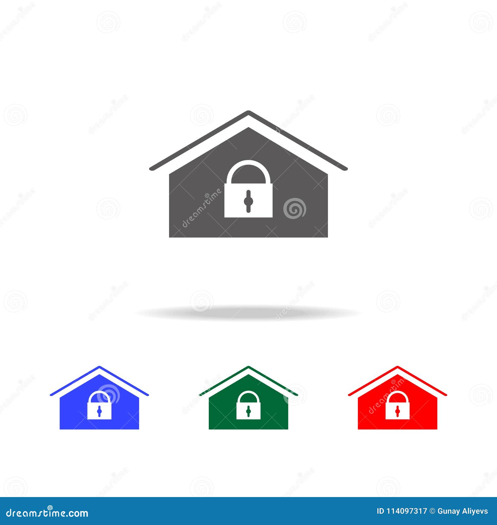 Home Lock Icon. Elements of Cyber Security Multi Colored Icons. Premium ...