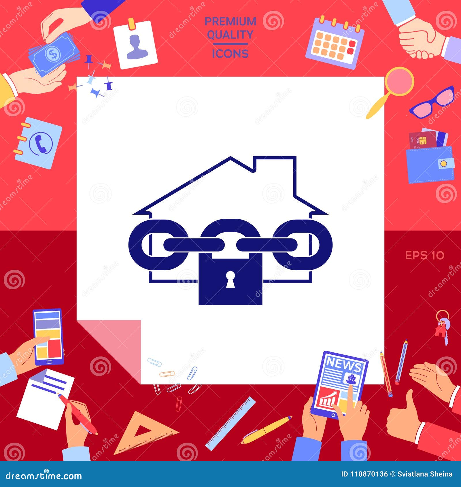 Home lock icon stock vector. Illustration of property - 110870136