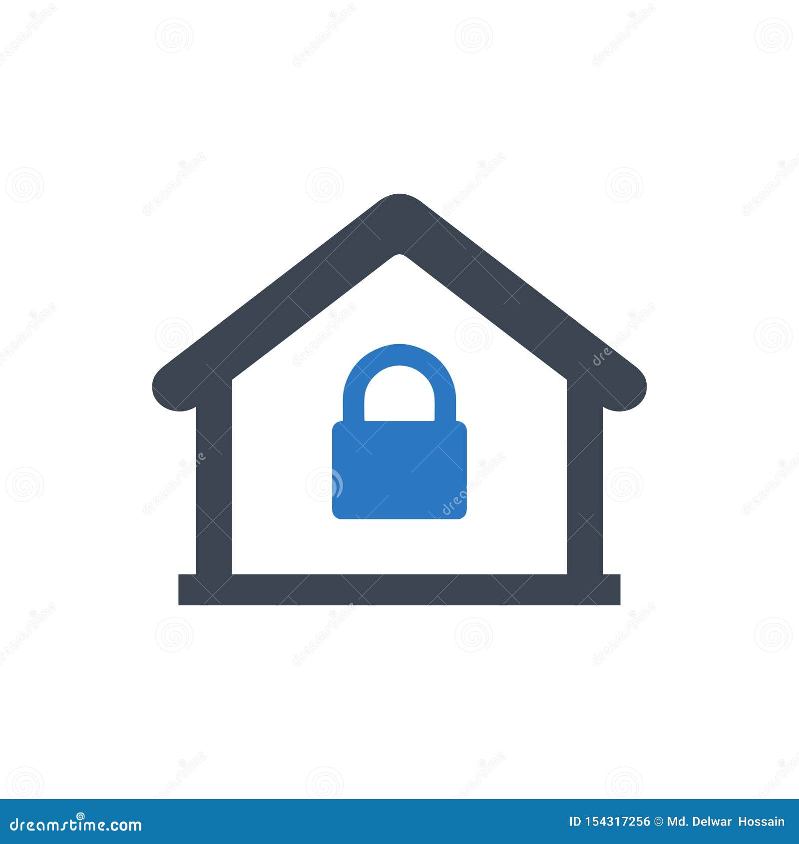 Home lock icon stock vector. Illustration of symbol - 154317256