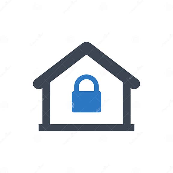 Home lock icon stock vector. Illustration of symbol - 154317256
