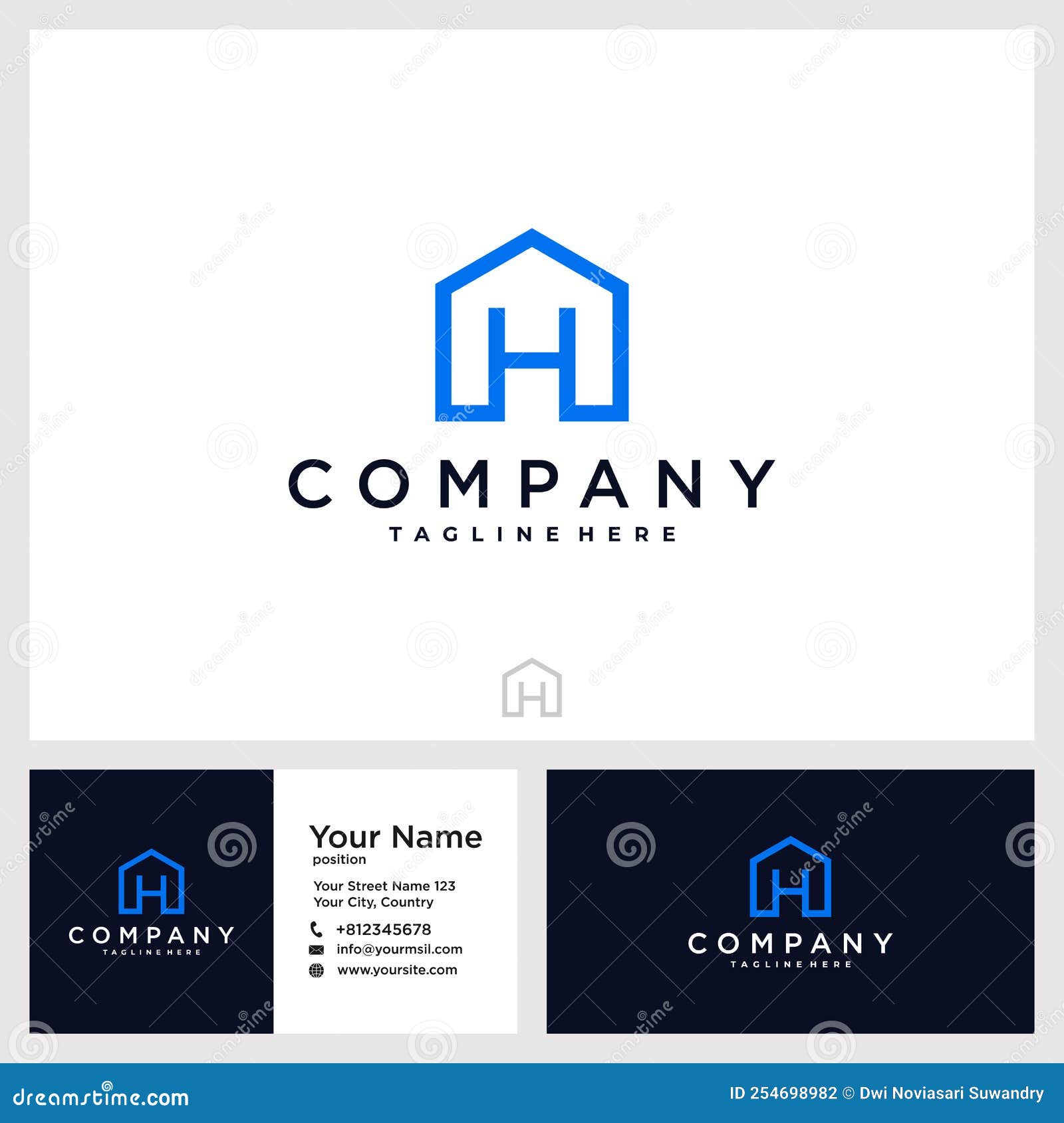 Simple Home with Letter H Sign Combination Logo Design Concept Stock ...