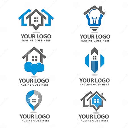 Home logo set design stock vector. Illustration of creative - 57428562