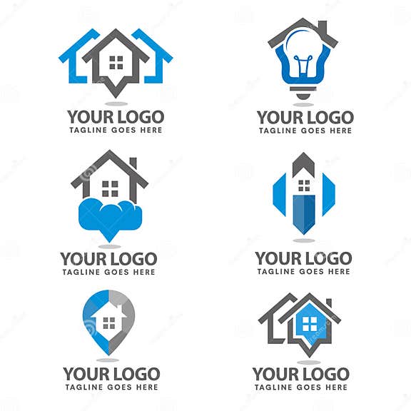 Home logo set design stock vector. Illustration of creative - 57428562