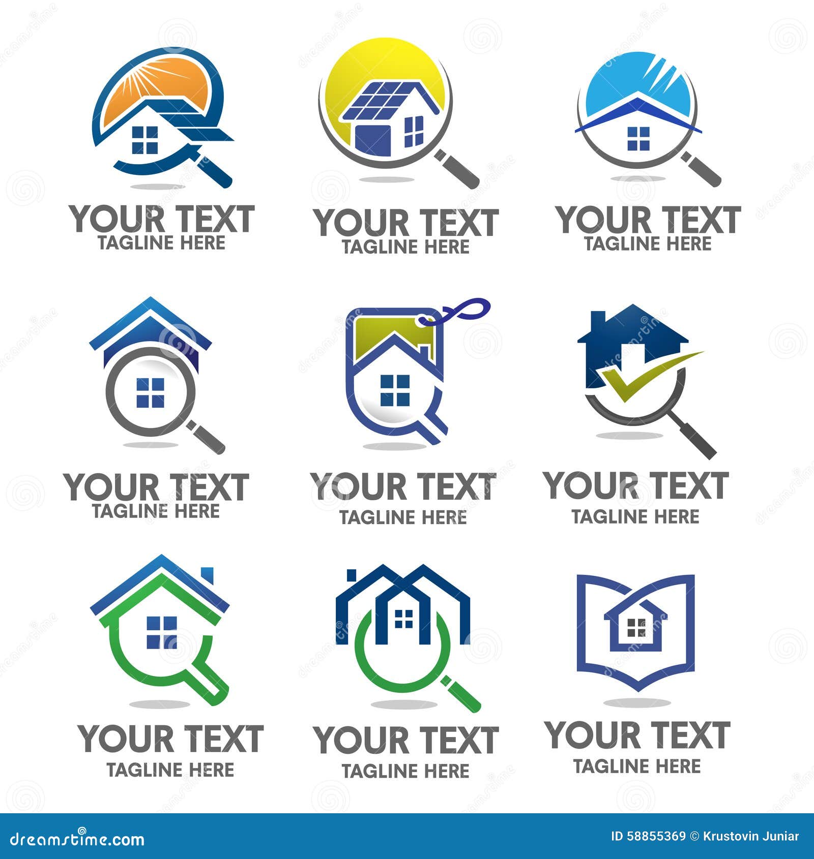 Home logo set vector stock vector. Illustration of business - 58855369