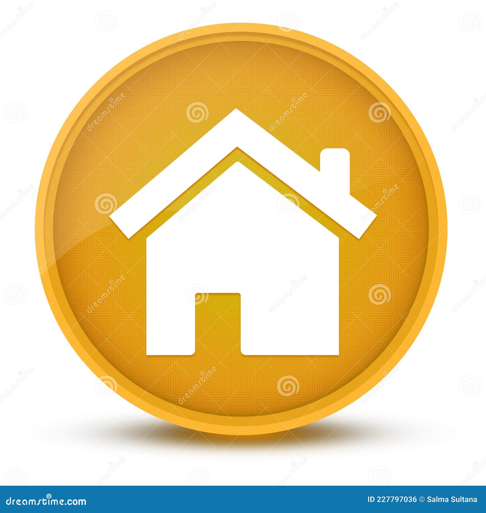 Home Luxurious Glossy Yellow Round Button Abstract Stock Illustration ...