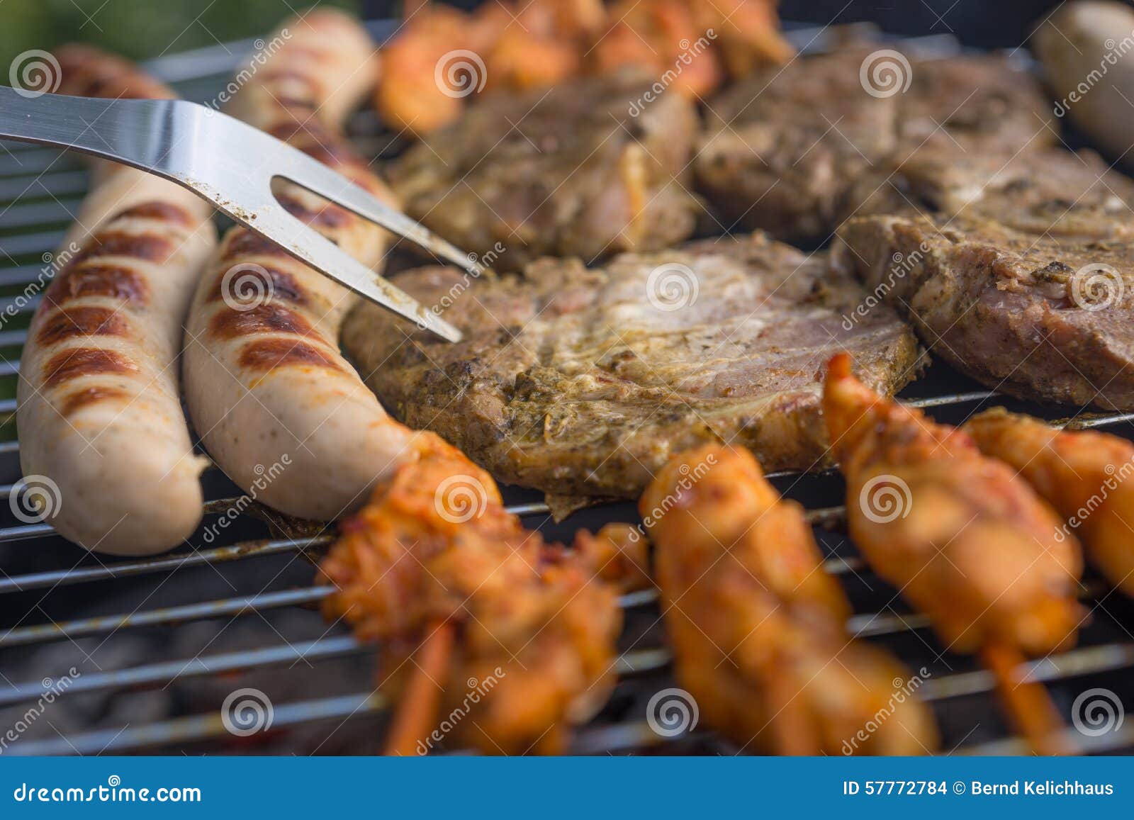 Home Made Barbecue Grill on the Coal Stock Photo - Image of preparing ...