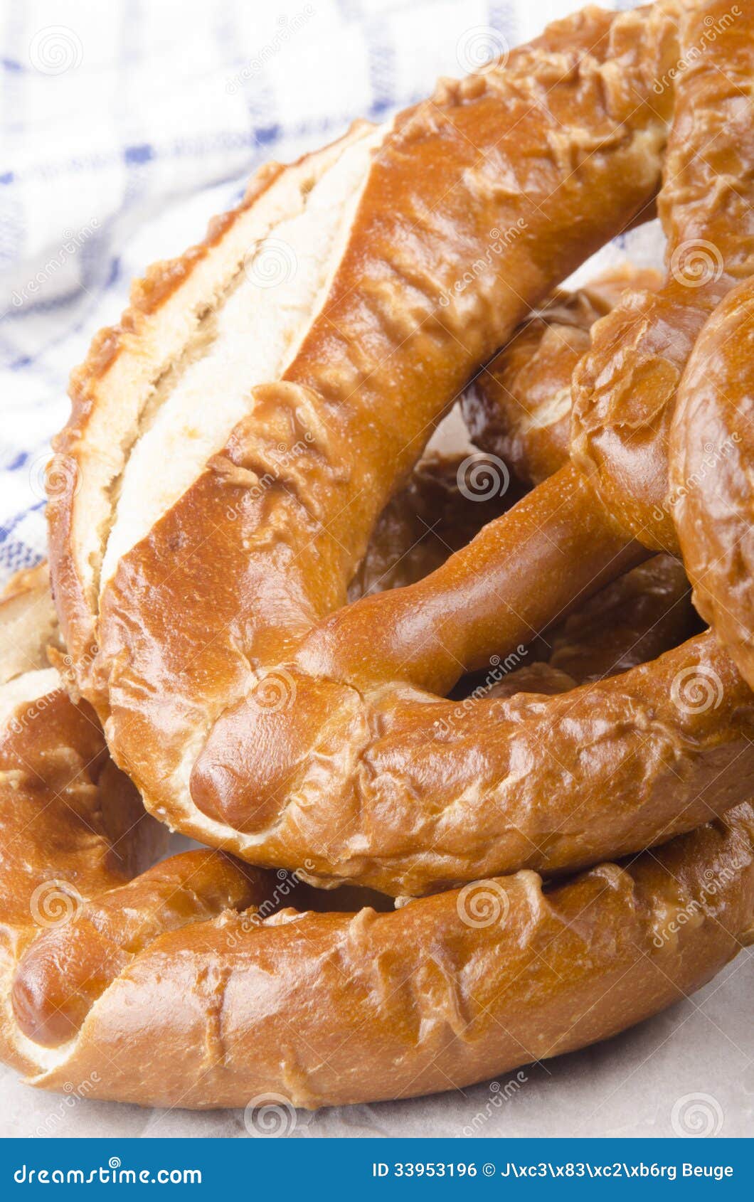 Home Made Bavarian Prezel on Baking Paper Stock Photo - Image of ...