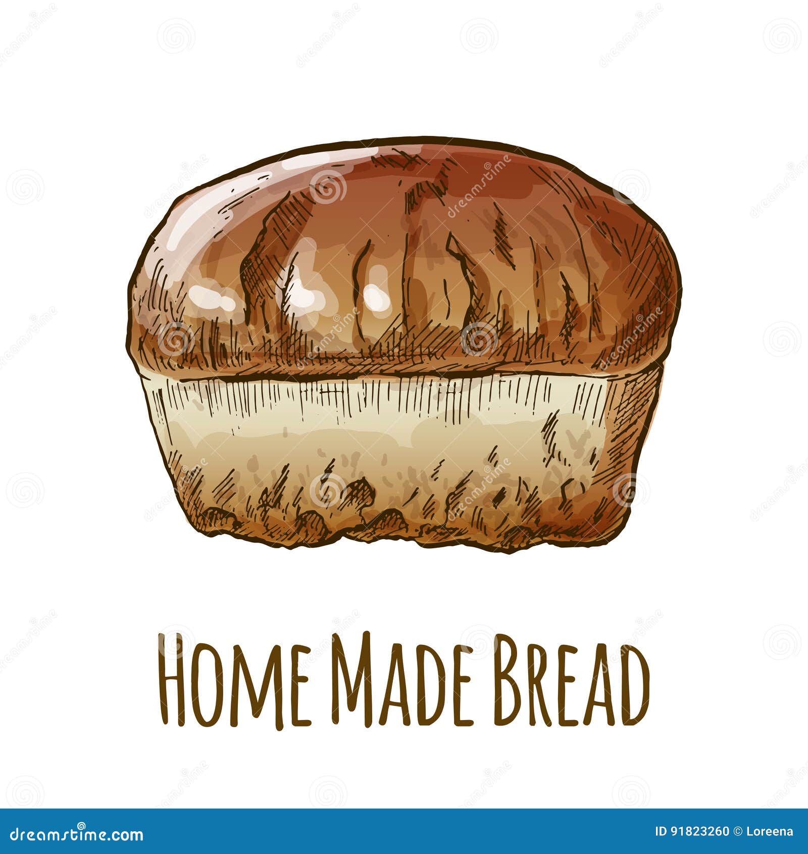 Home made bread stock vector. Illustration of bake, kitchen - 91823260