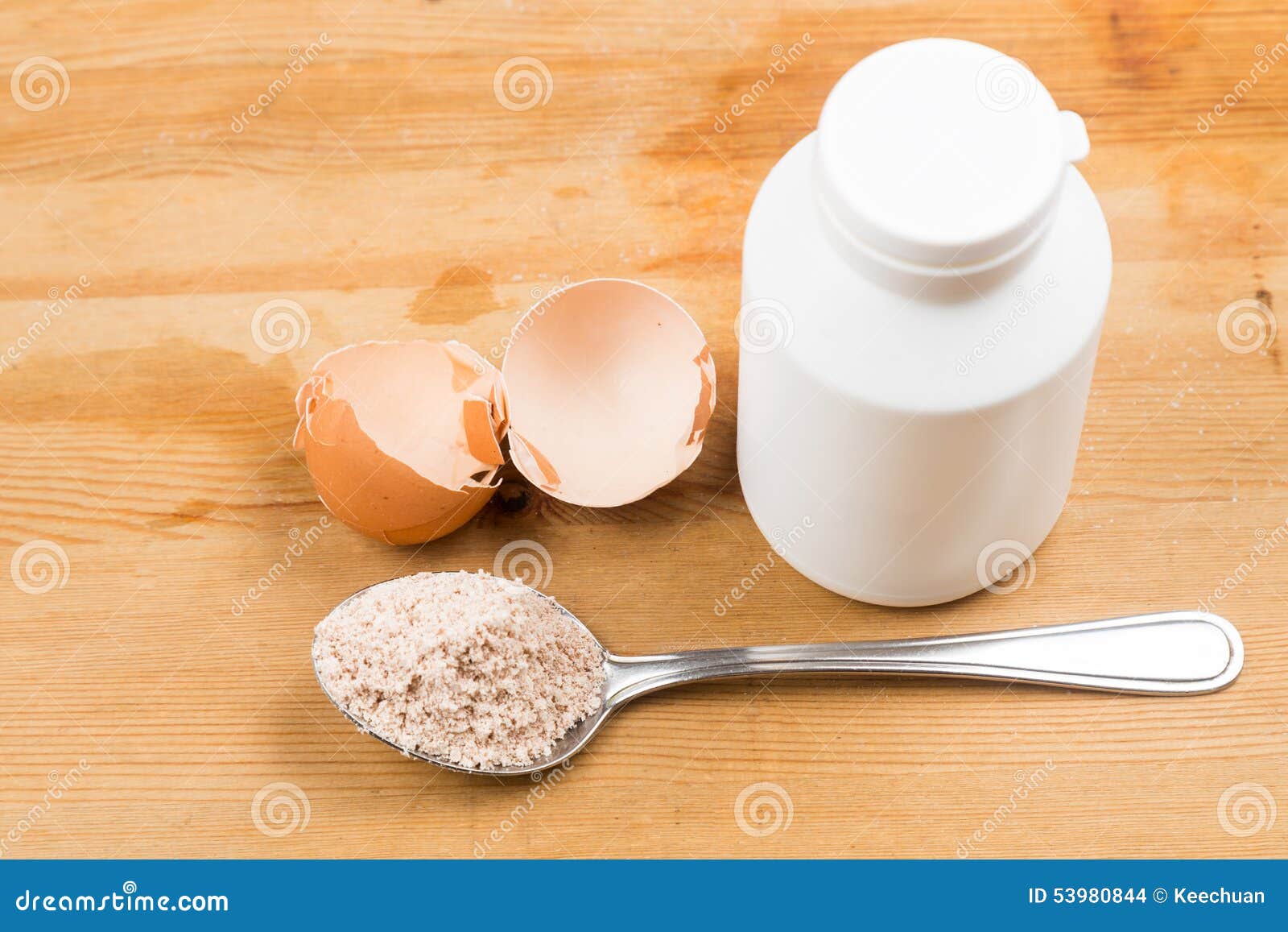 Home-made Calcium Supplement from Grounded Egg Shells Stock Photo ...