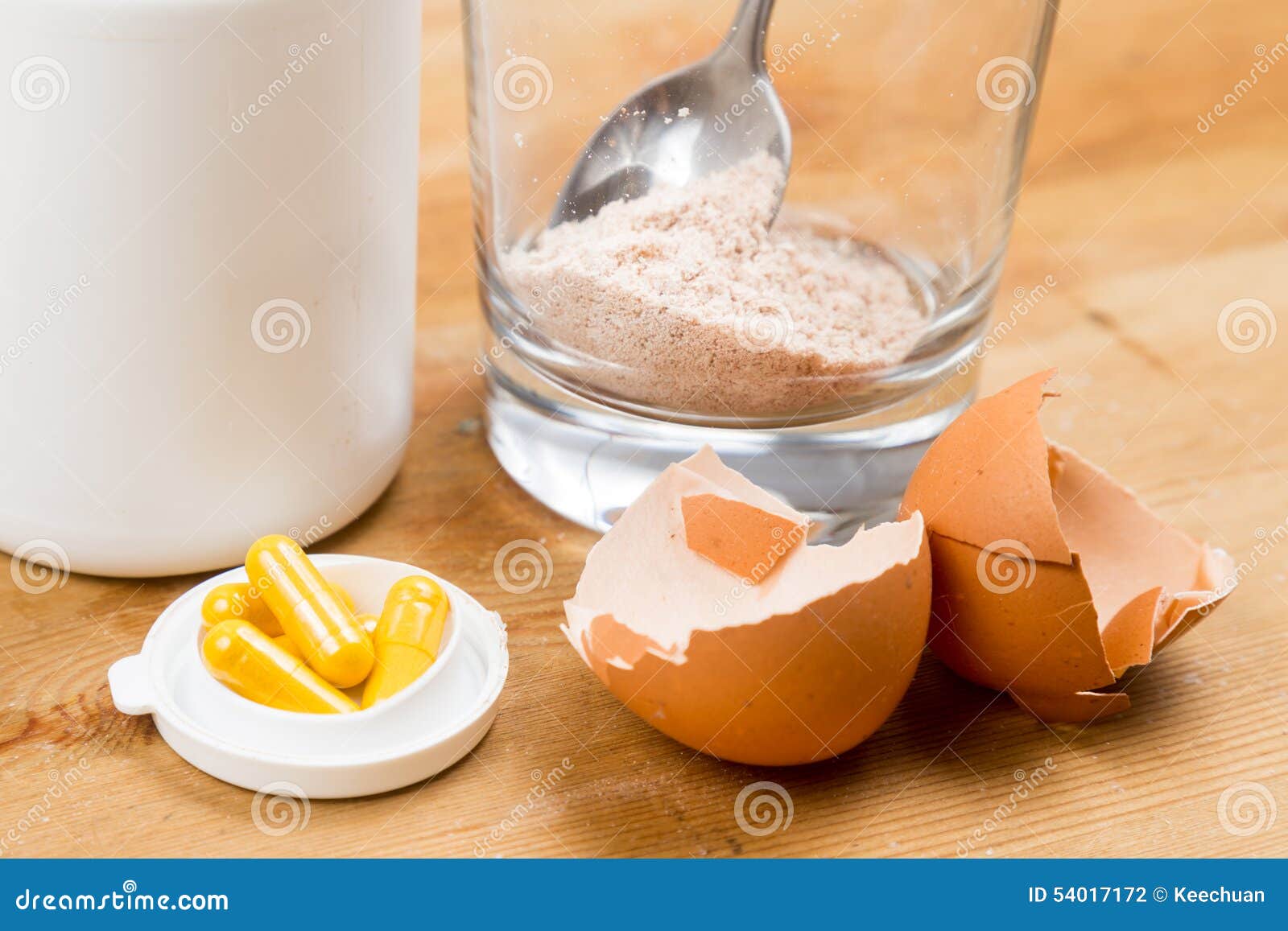 Home-made Calcium Supplement from Grounded Egg Shells Stock Photo ...