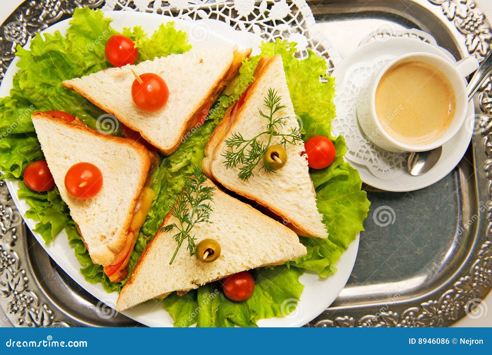 Home-made Canape Sandwiches Stock Photo - Image of coffee, healthy: 8946086