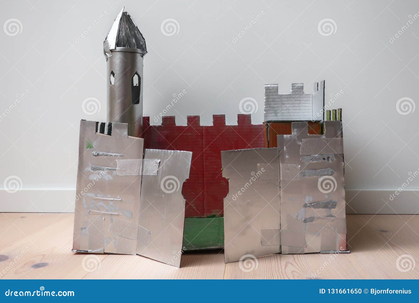 Home Made Castle, Made of a Cardboard Box Stock Photo - Image of paper ...