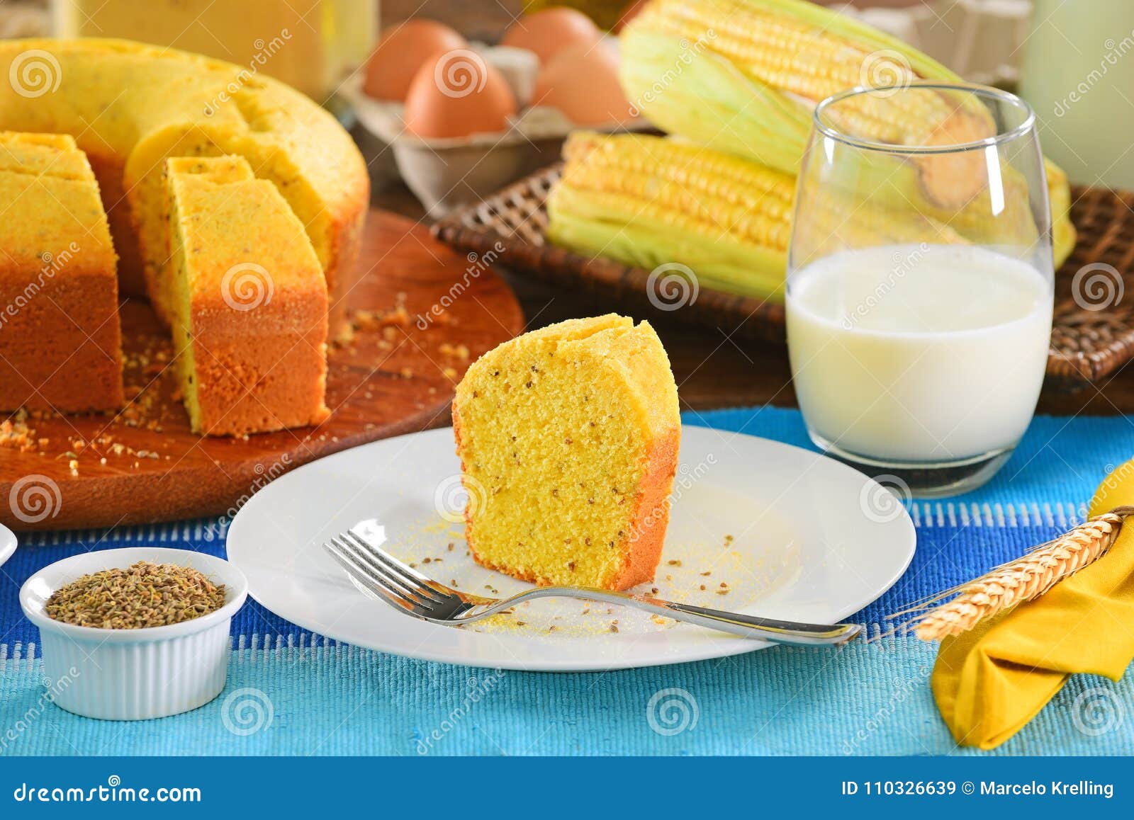 Home made corn cake stock image. Image of slice, farm - 110326639