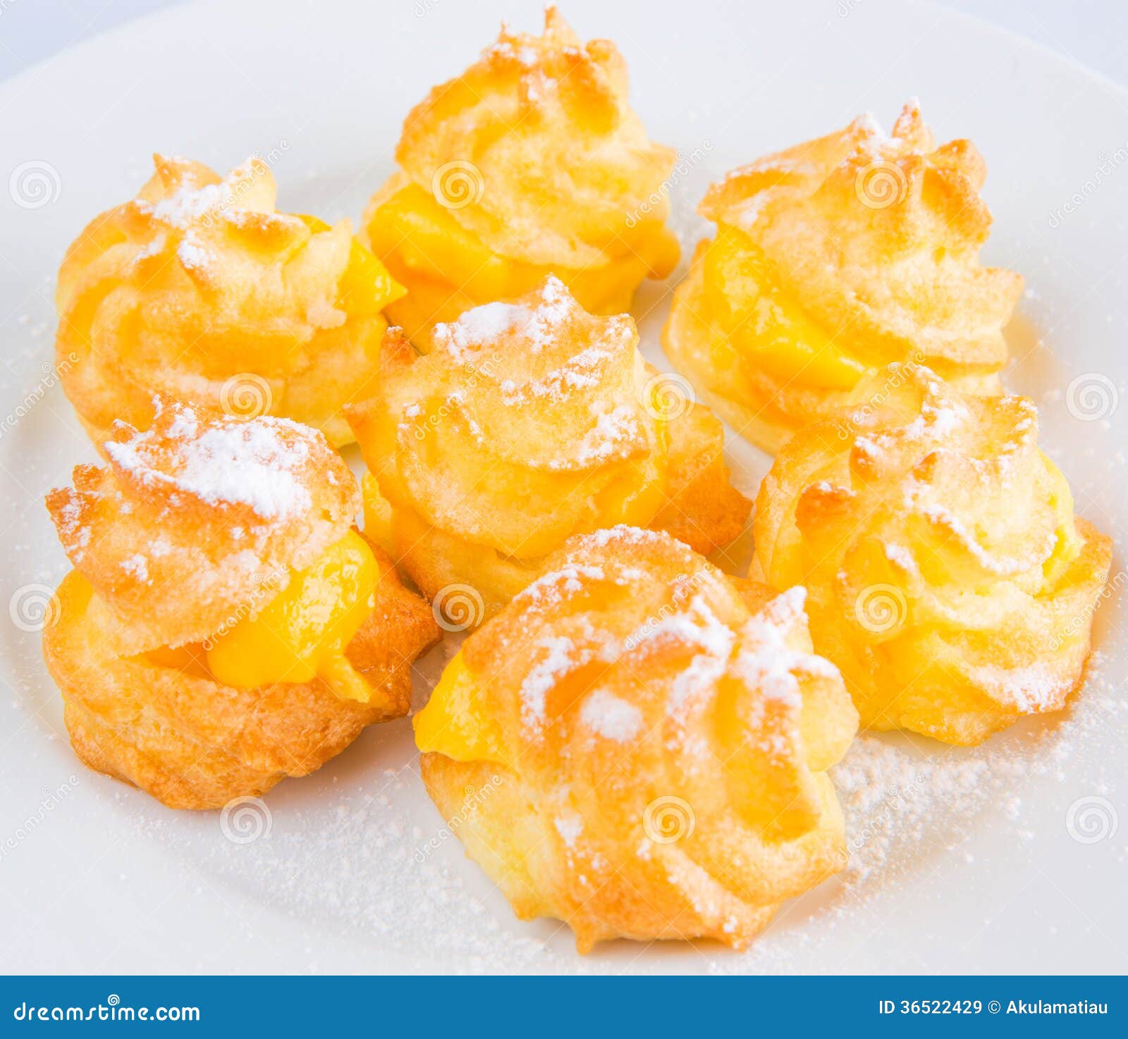Home Made Cream Puff Close Up IV Stock Image - Image of dusted, creme ...
