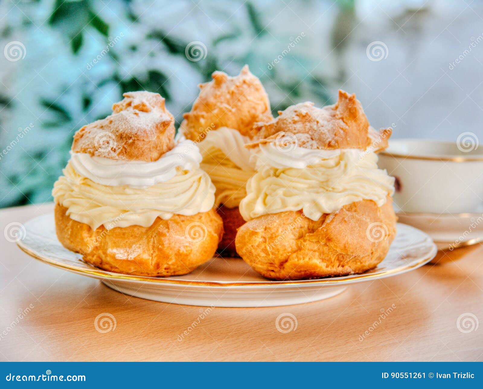 Home Made Delicious Vanilla, Cream Puff, Profiterole Stock Image ...