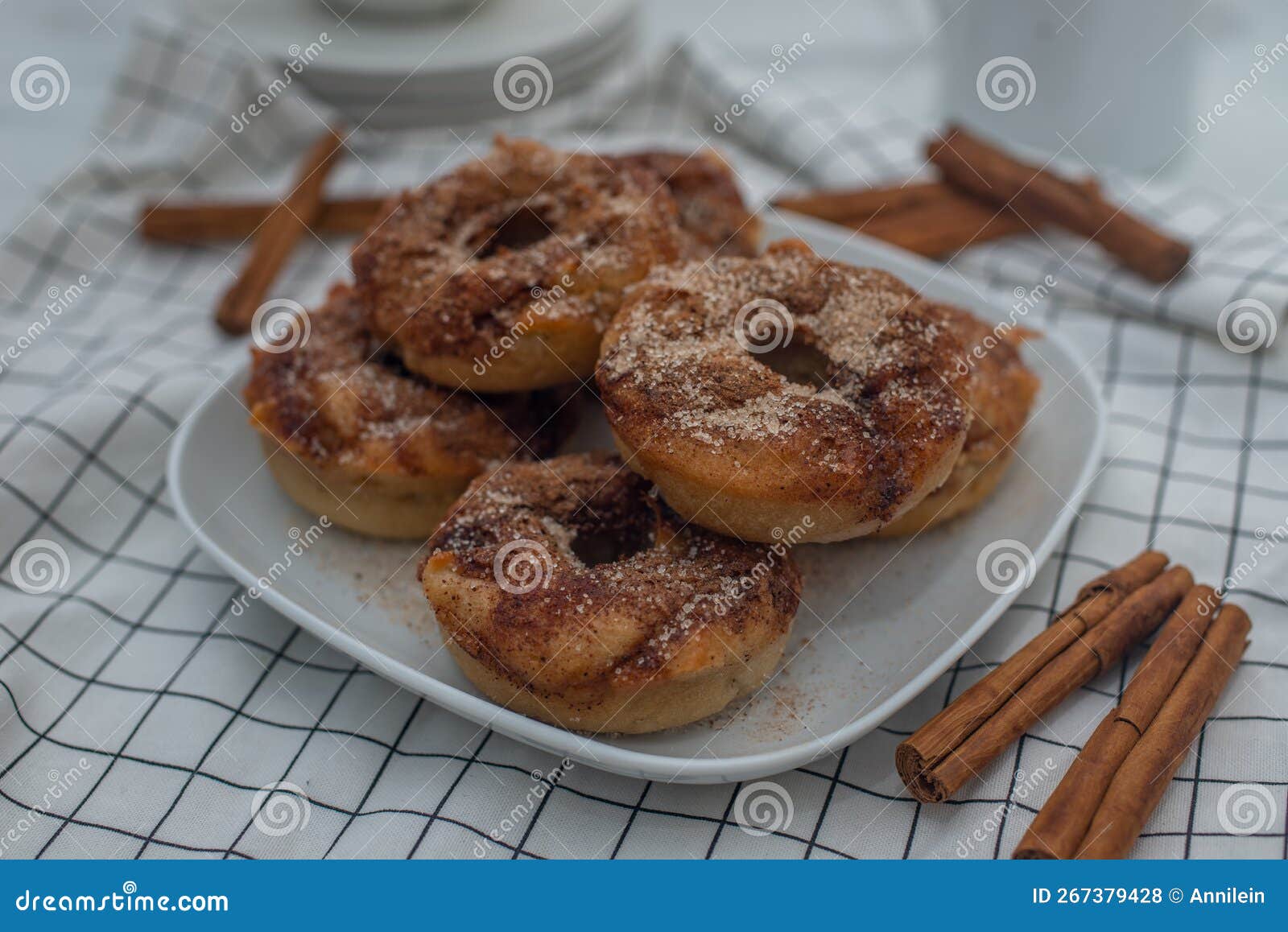 Home Made Fall Apple Cider Donuts with Cinnamon Stock Photo - Image of ...