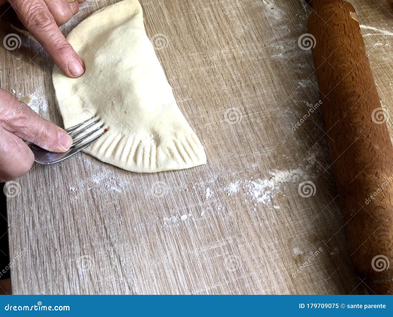 Home made fried panzerotti stock image. Image of food - 179709075