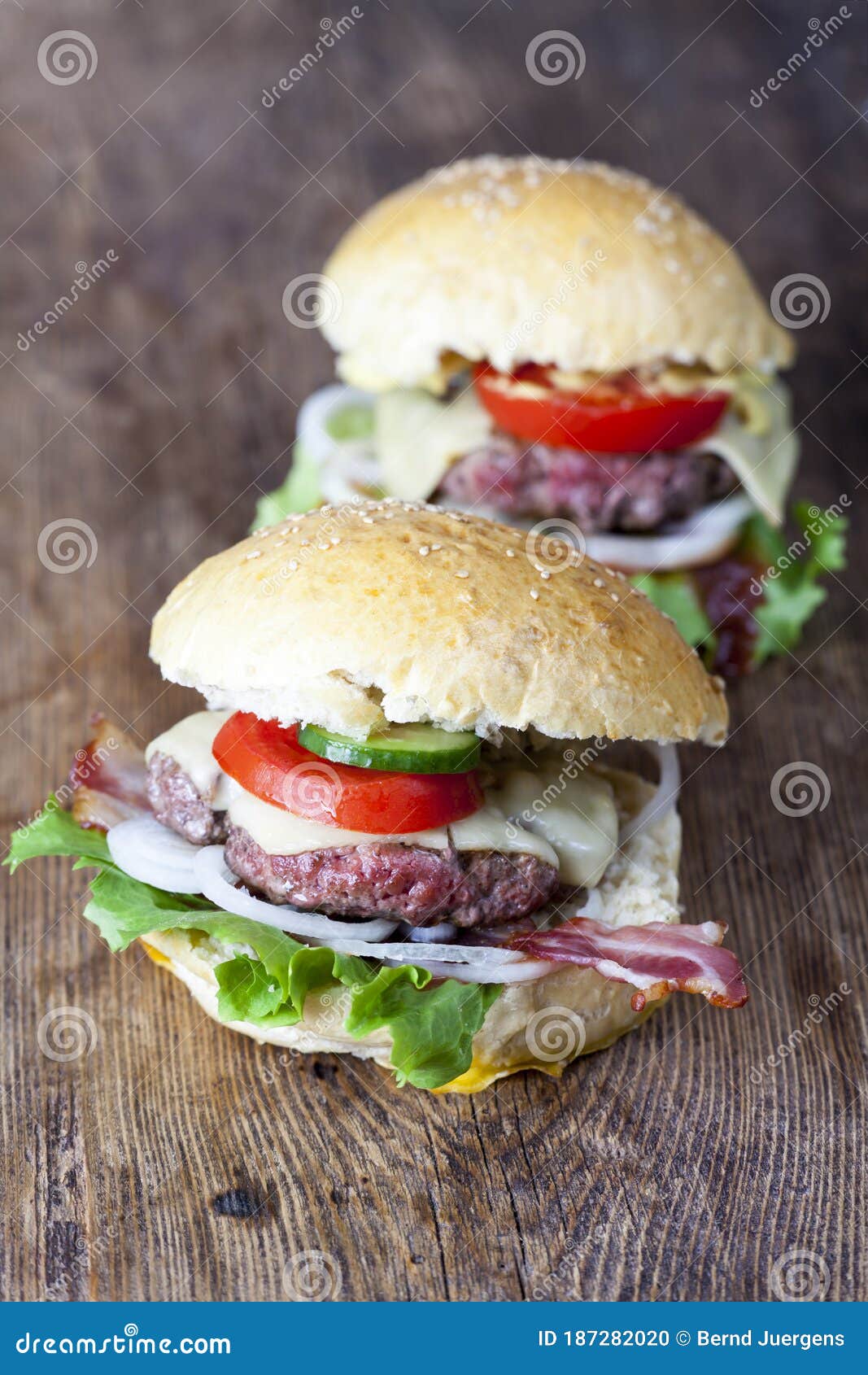 Home made hamburger stock photo. Image of burger, grilled - 187282020