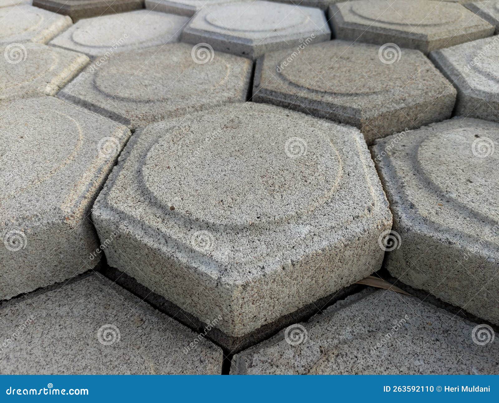 Home-made hexagon bricks stock photo. Image of roof - 263592110