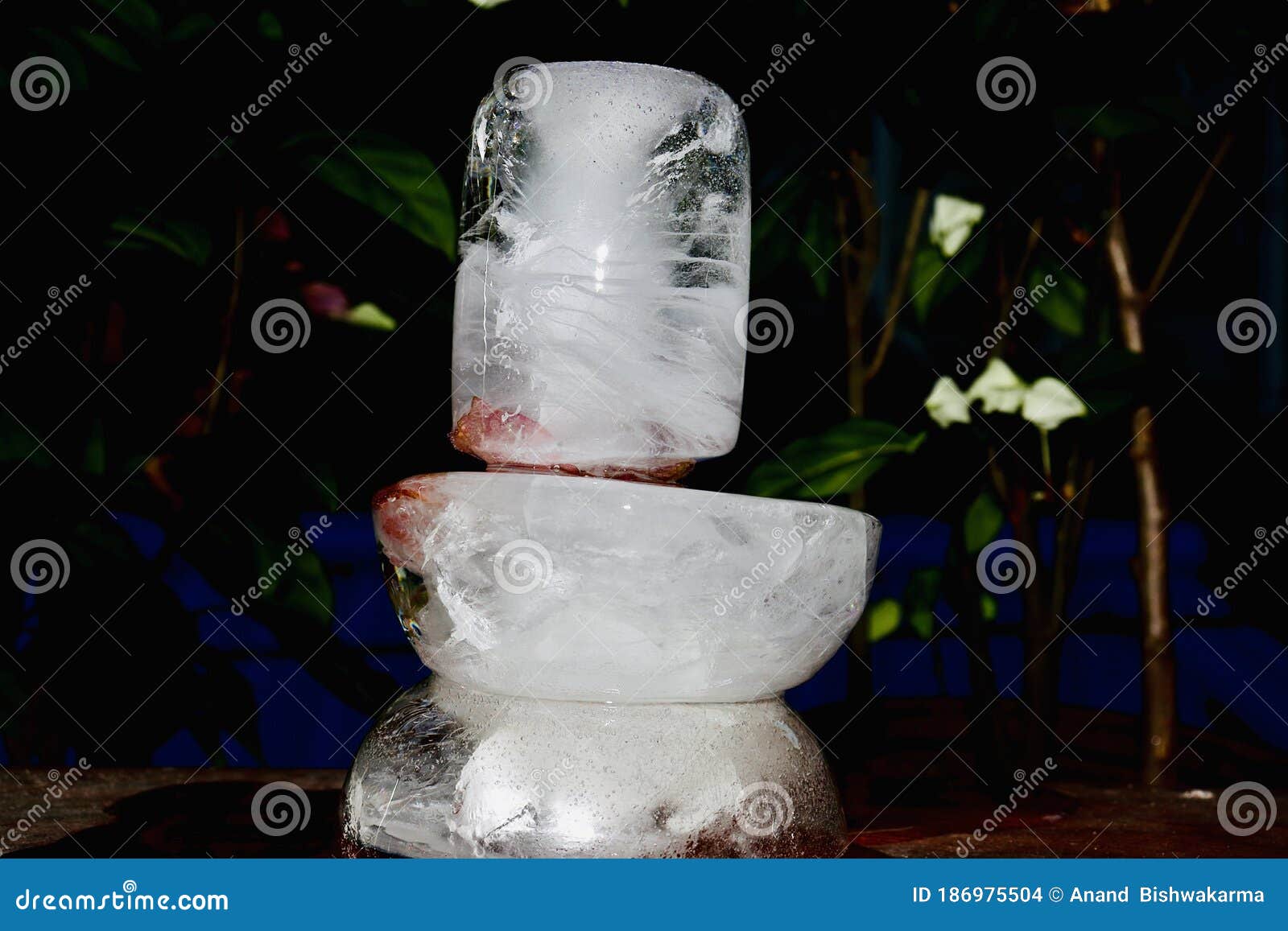 Home made shiv ling of ice stock photo. Image of ling - 186975504