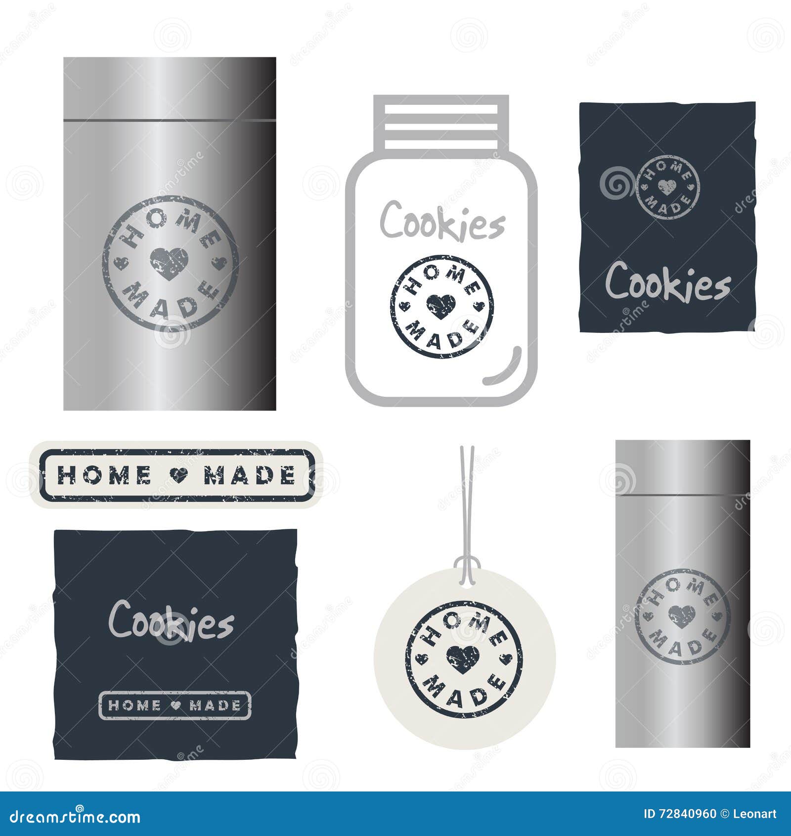 Home Made Labels Design Elements Stock Illustration - Illustration of ...