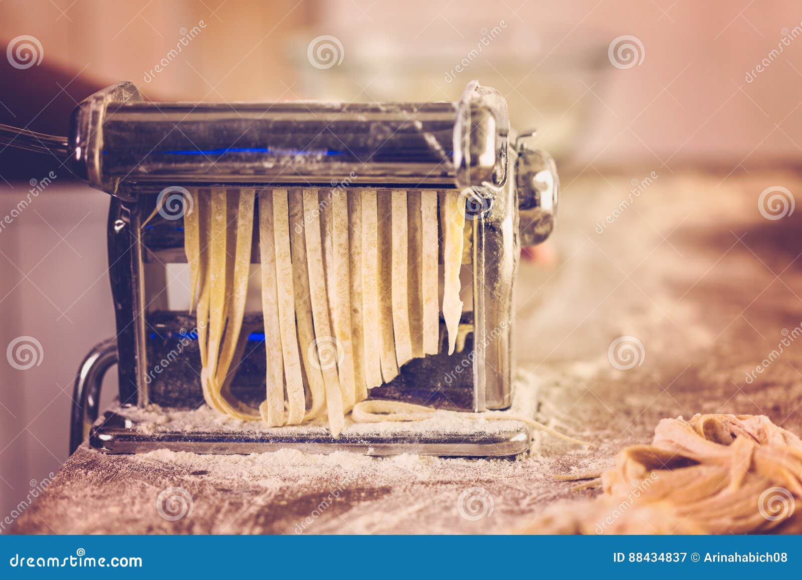 Home made pasta stock image. Image of making, steel, cooking - 88434837