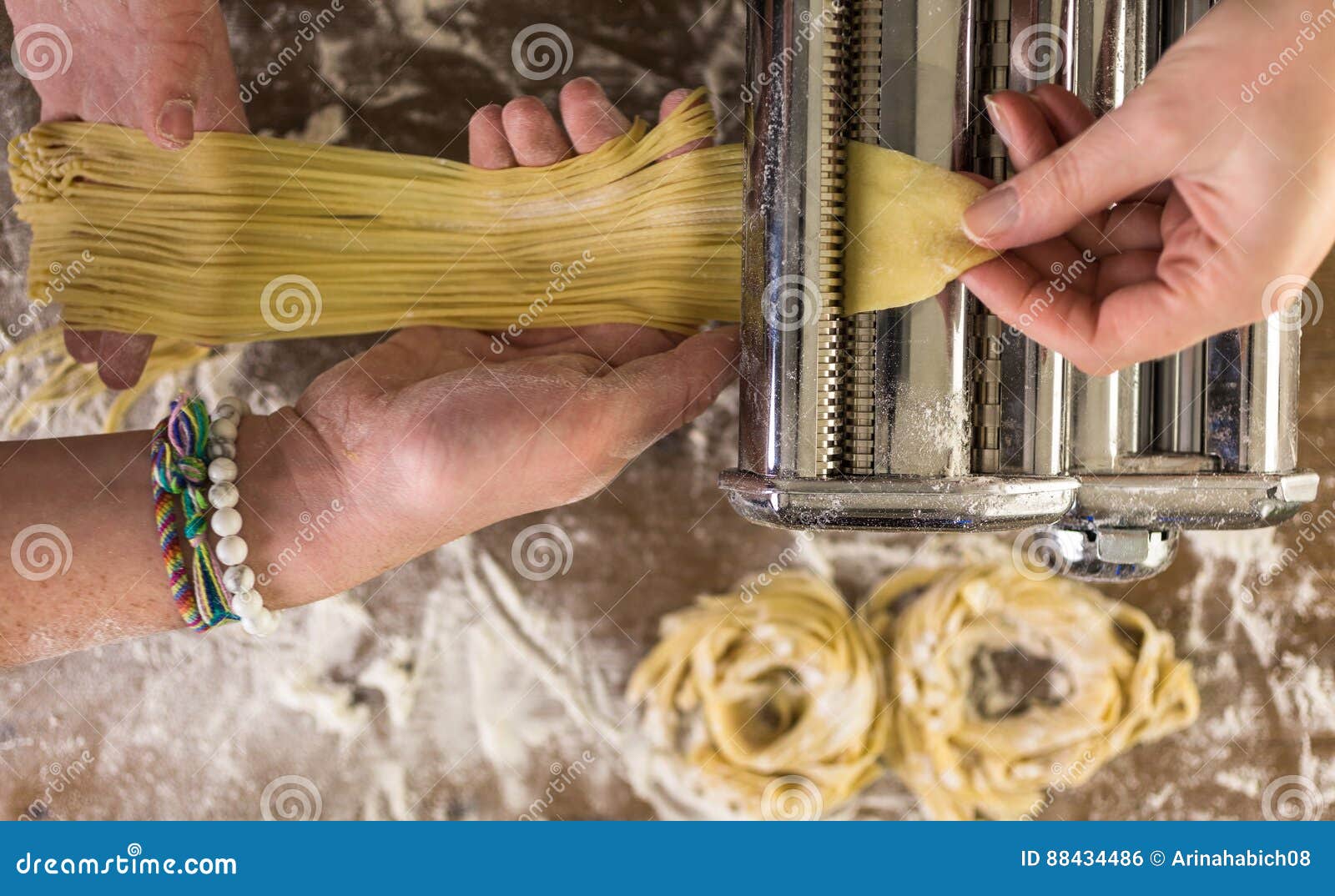 Home made pasta stock photo. Image of preparing, timelapse - 88434486