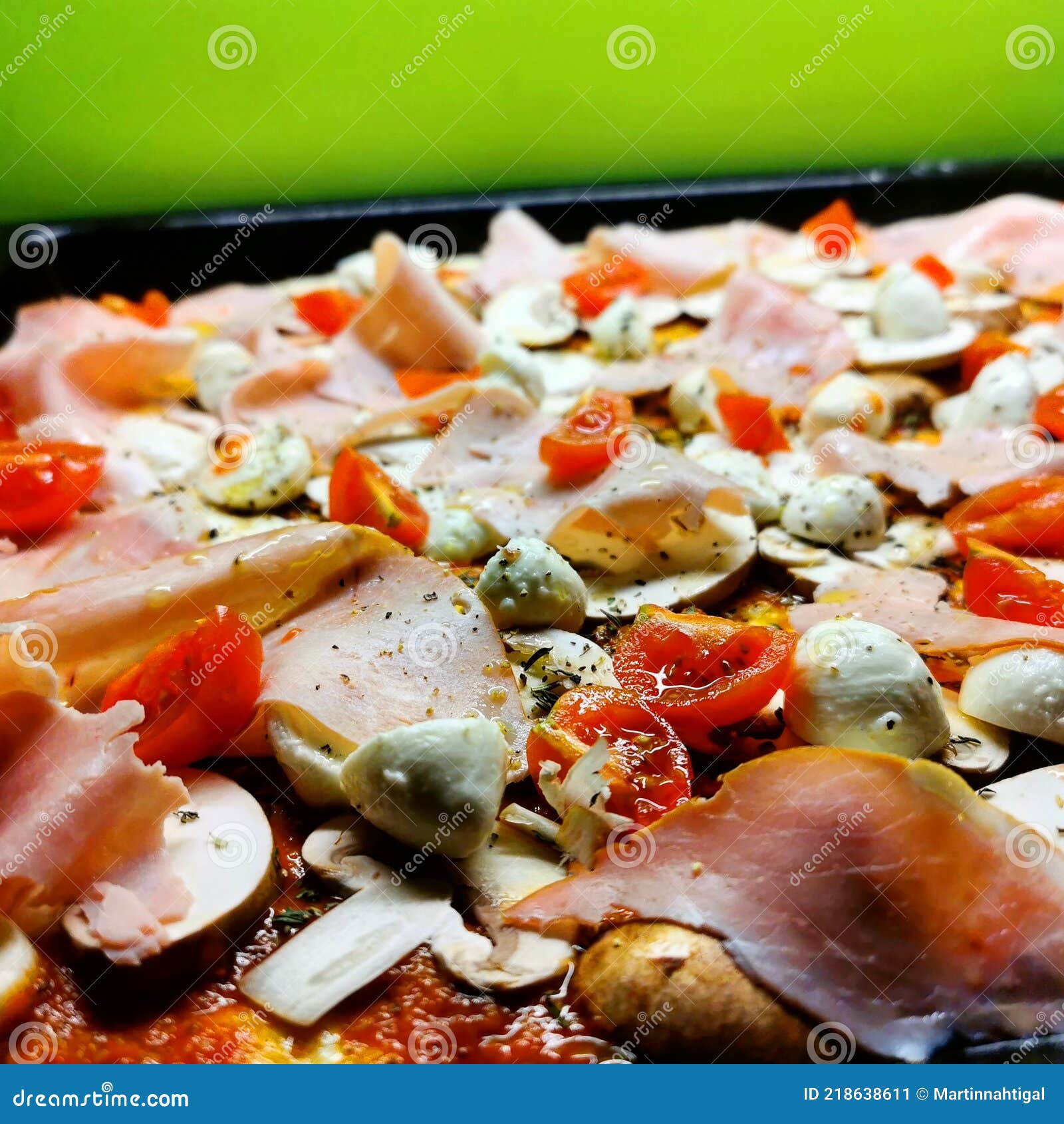 Home Made Pizza with Parma Ham Toppings Stock Image - Image of food ...