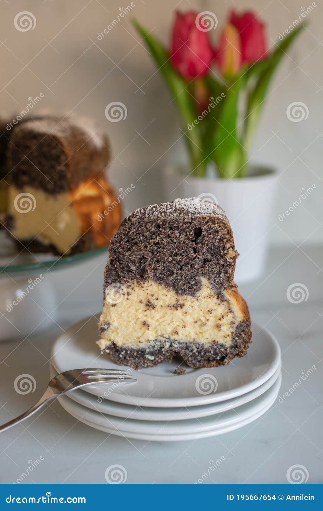 Home Made Poppy Seed Sponge Cake on a Table Stock Photo - Image of ...