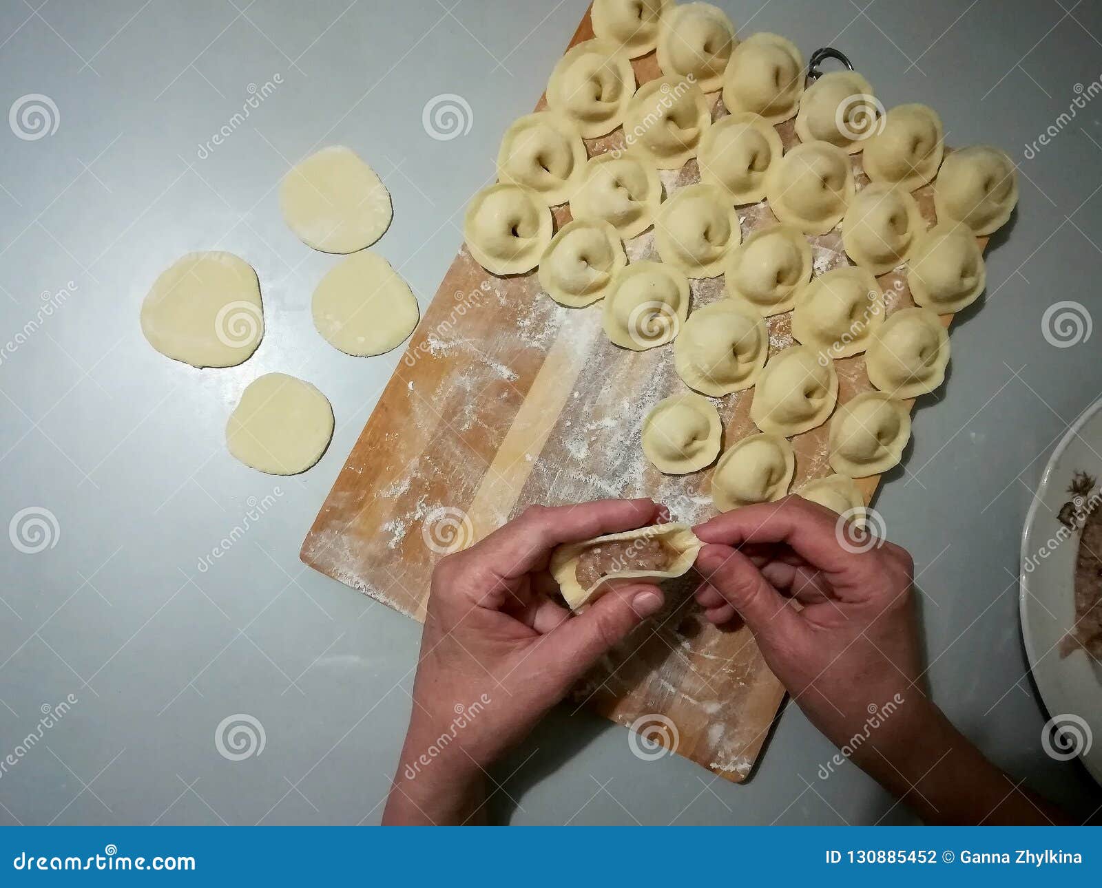Home-made Recipe for Dumplings Stock Photo - Image of handmade, hand ...