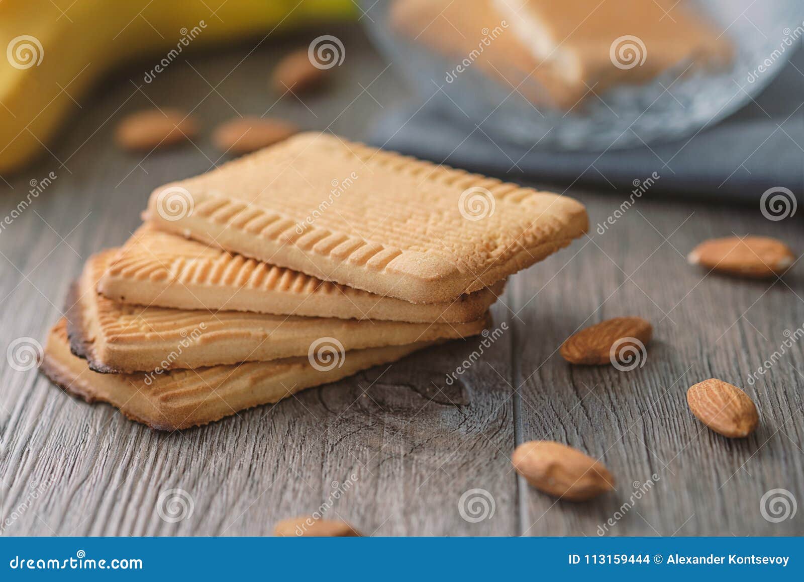 Home Rustic Biscuits with Almond Stock Photo - Image of grain, frame ...