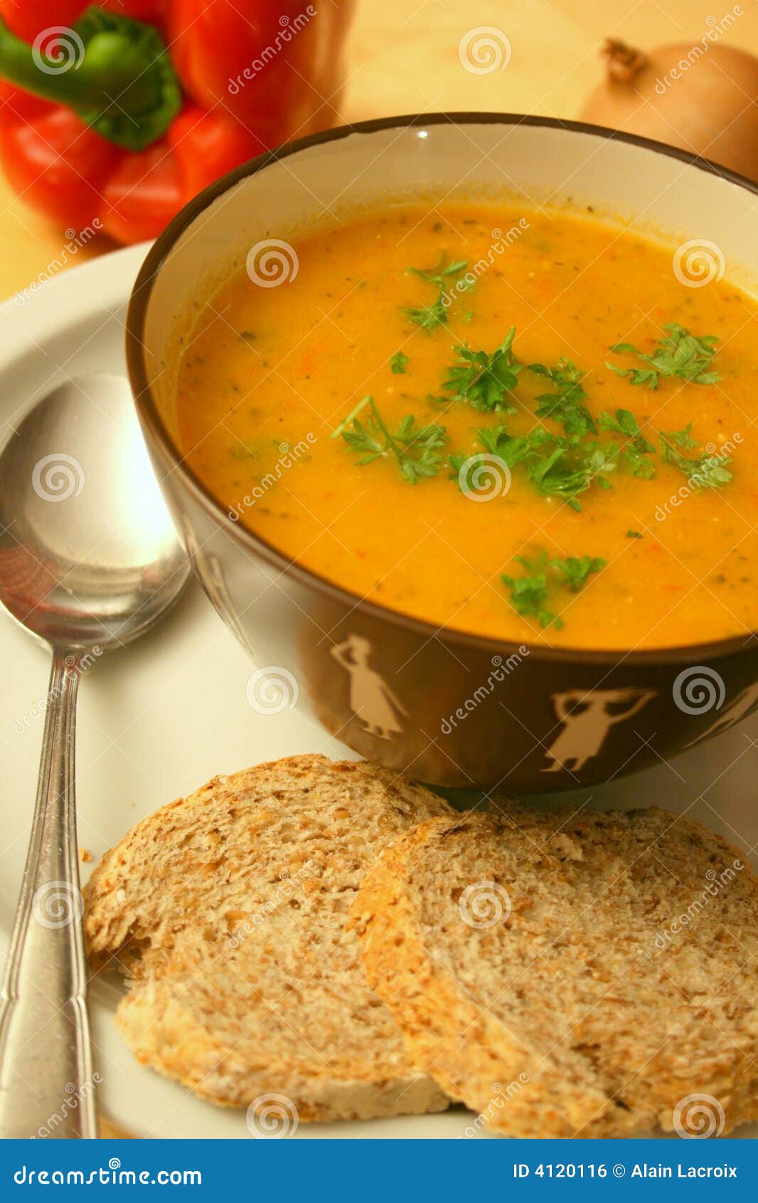 Home made soup stock photo. Image of calorie, delicious - 4120116
