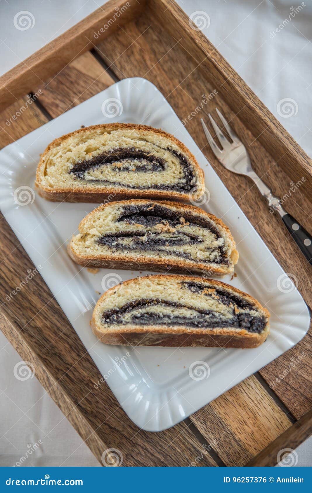 Home Made Strudel Filled with Poppy Seeds Stock Photo - Image of ...
