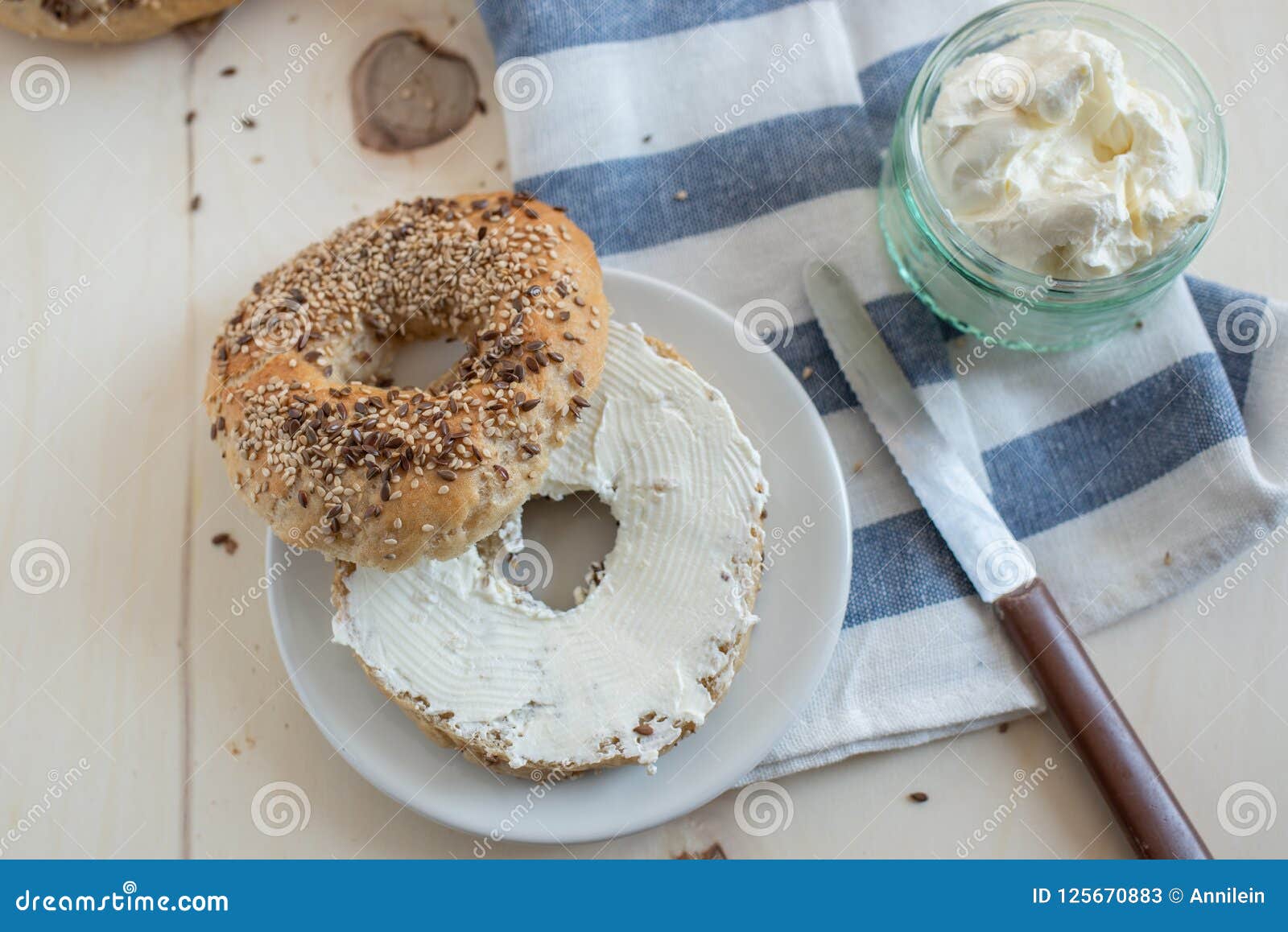 Home Made Whole Grain Bagels Stock Image - Image of breakfast, closeup ...