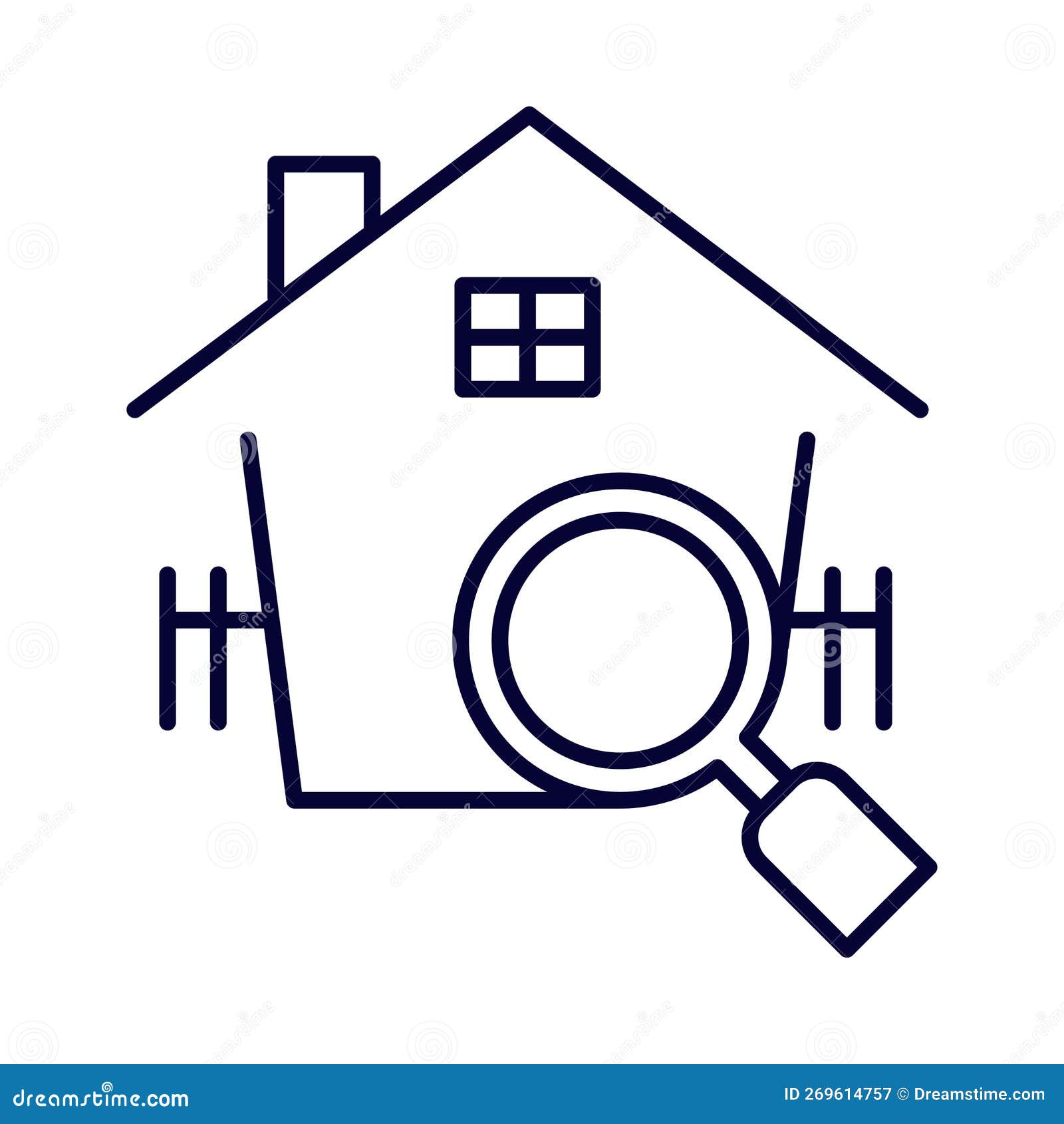 Home, Magnifying Glass, House Finding Icon Stock Vector - Illustration ...
