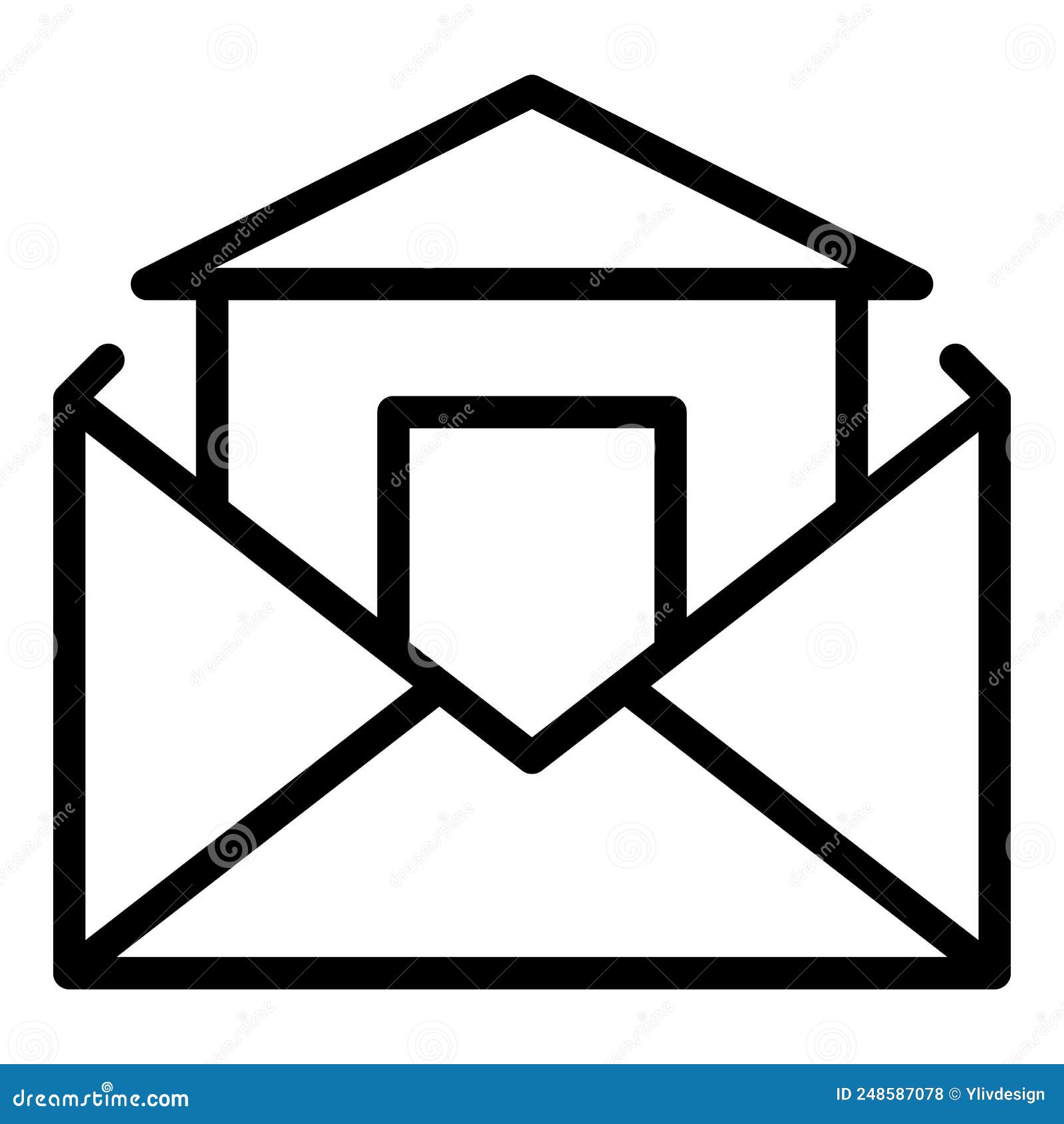 Home Mail Icon Outline Vector. Network Education Stock Illustration ...