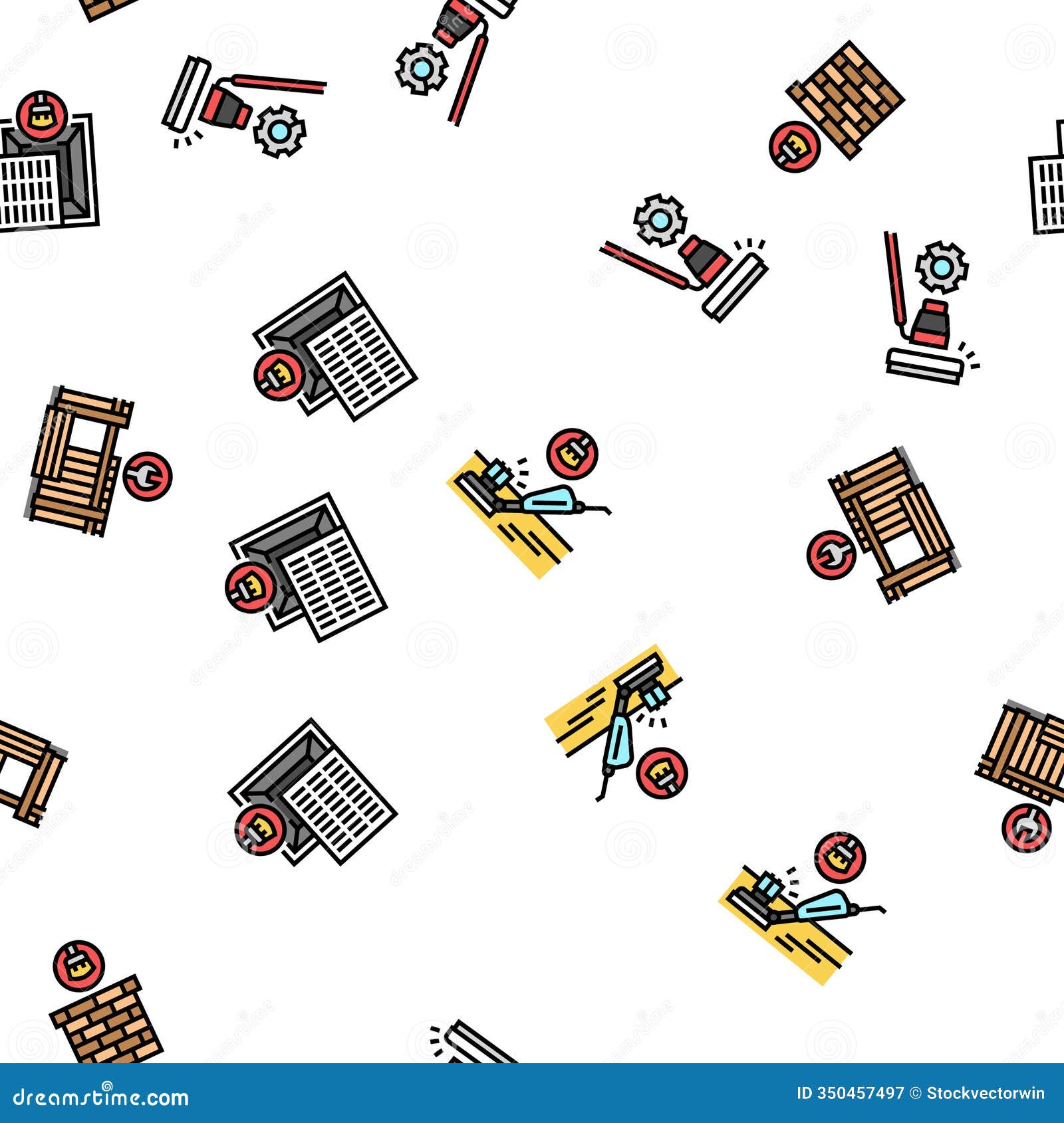 Home Maintenance Cleaning Seamless Pattern Vector Stock Illustration ...