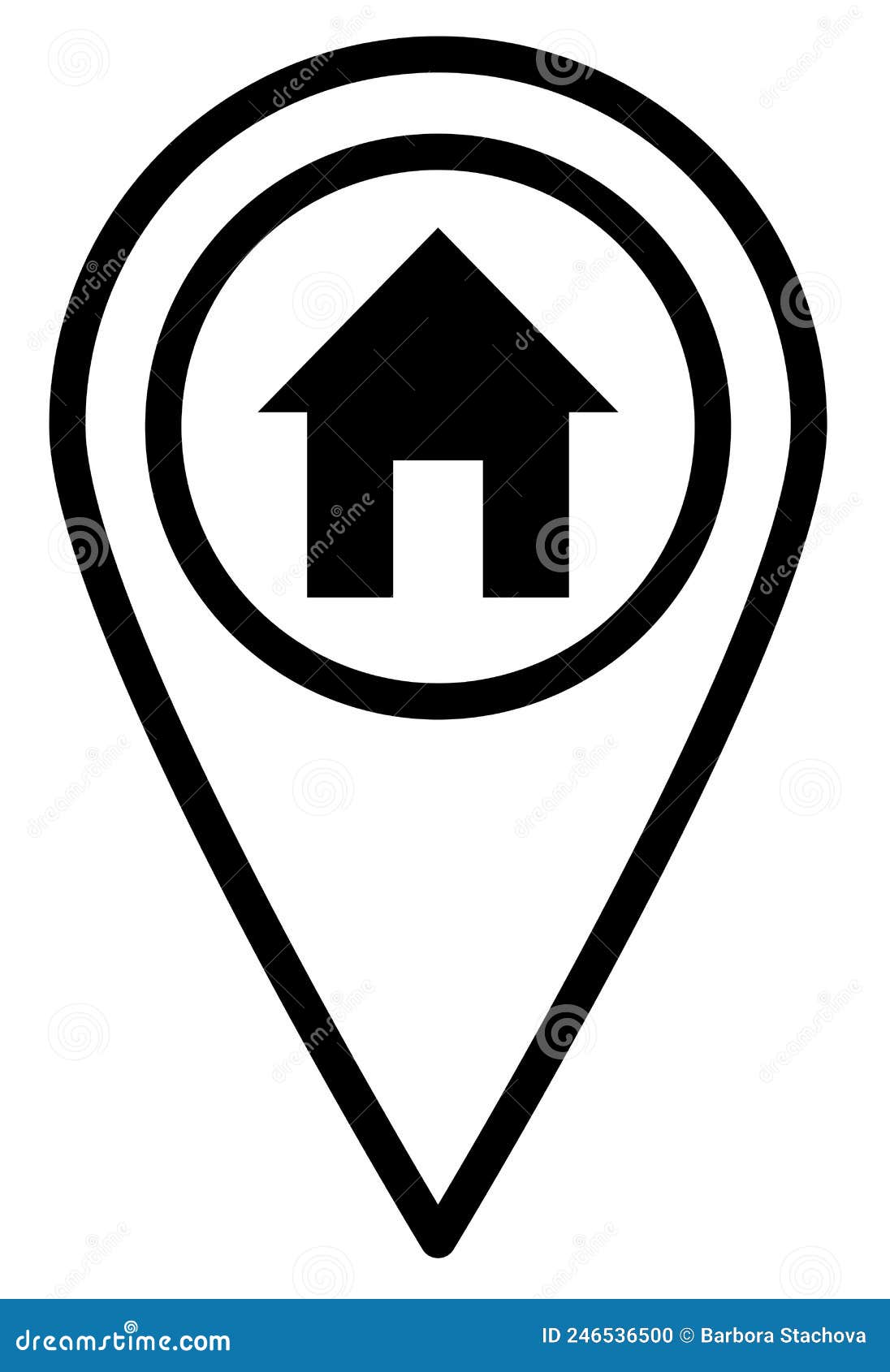 Home Map Pin. House Symbol in Map Pointer Stock Illustration ...